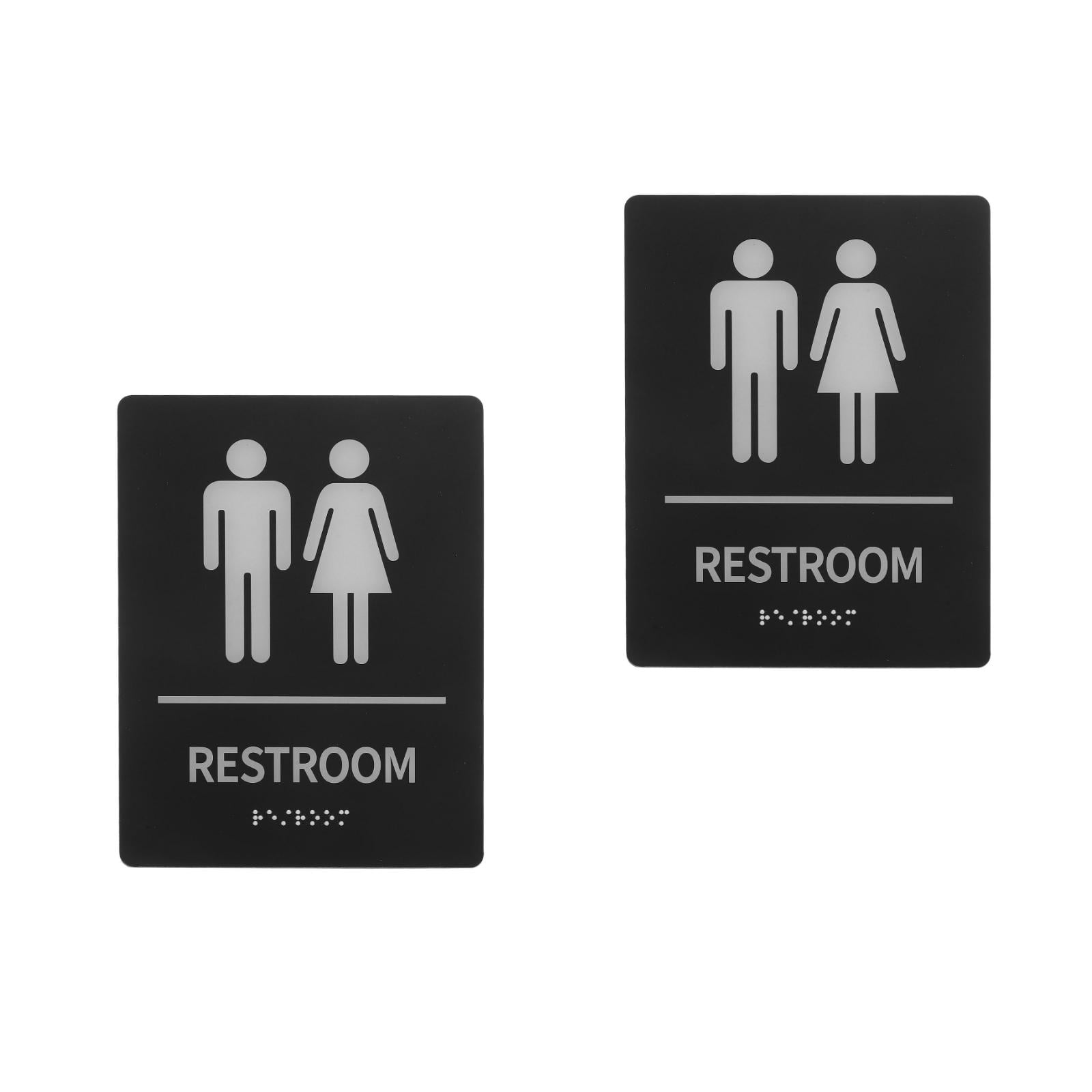 Raindrops 2pcs Braille Door Restroom Signage For Public Restrooms ...