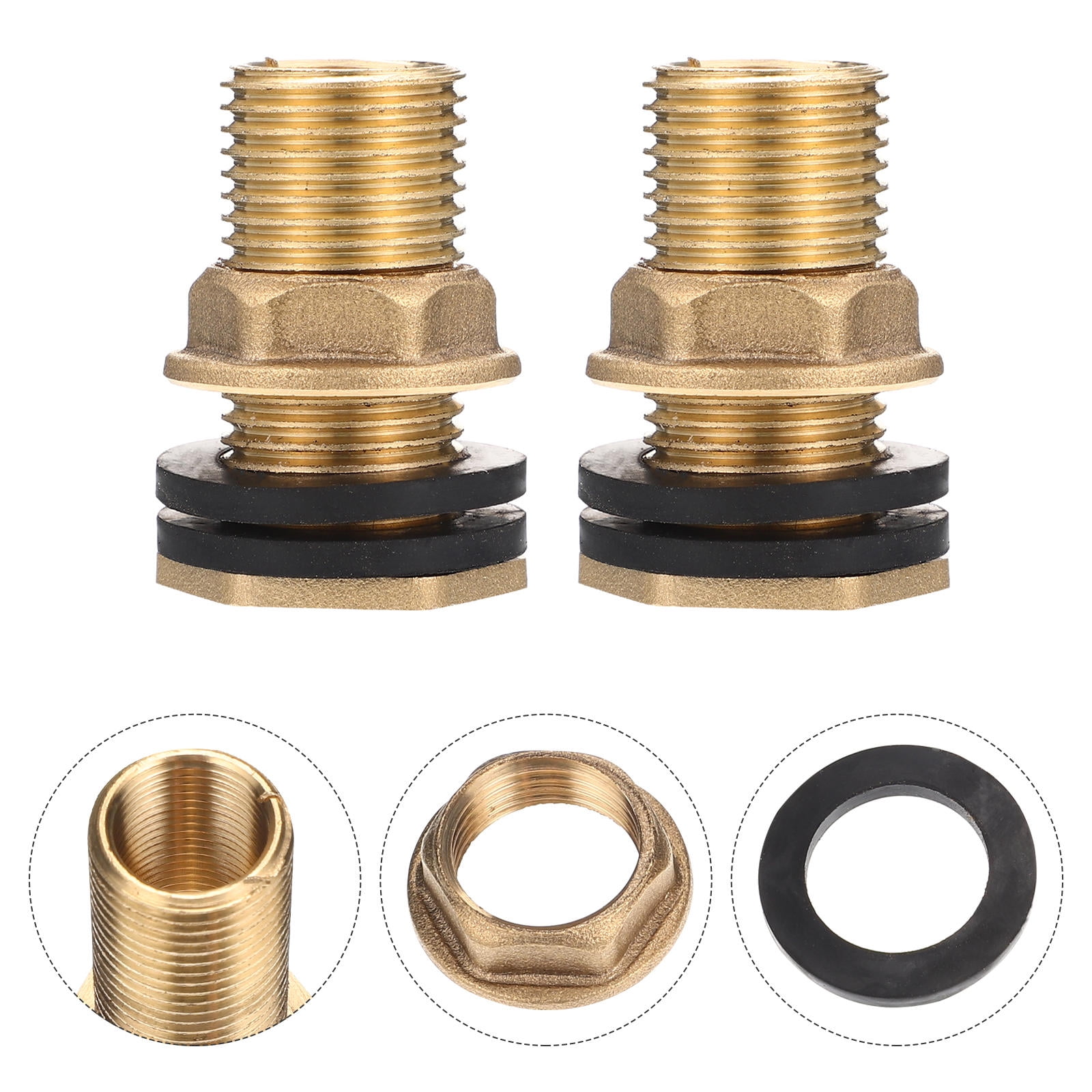 Raindrops 2pcs Brass Threaded Water Tower Connector 1/2" Male 3/8 ...