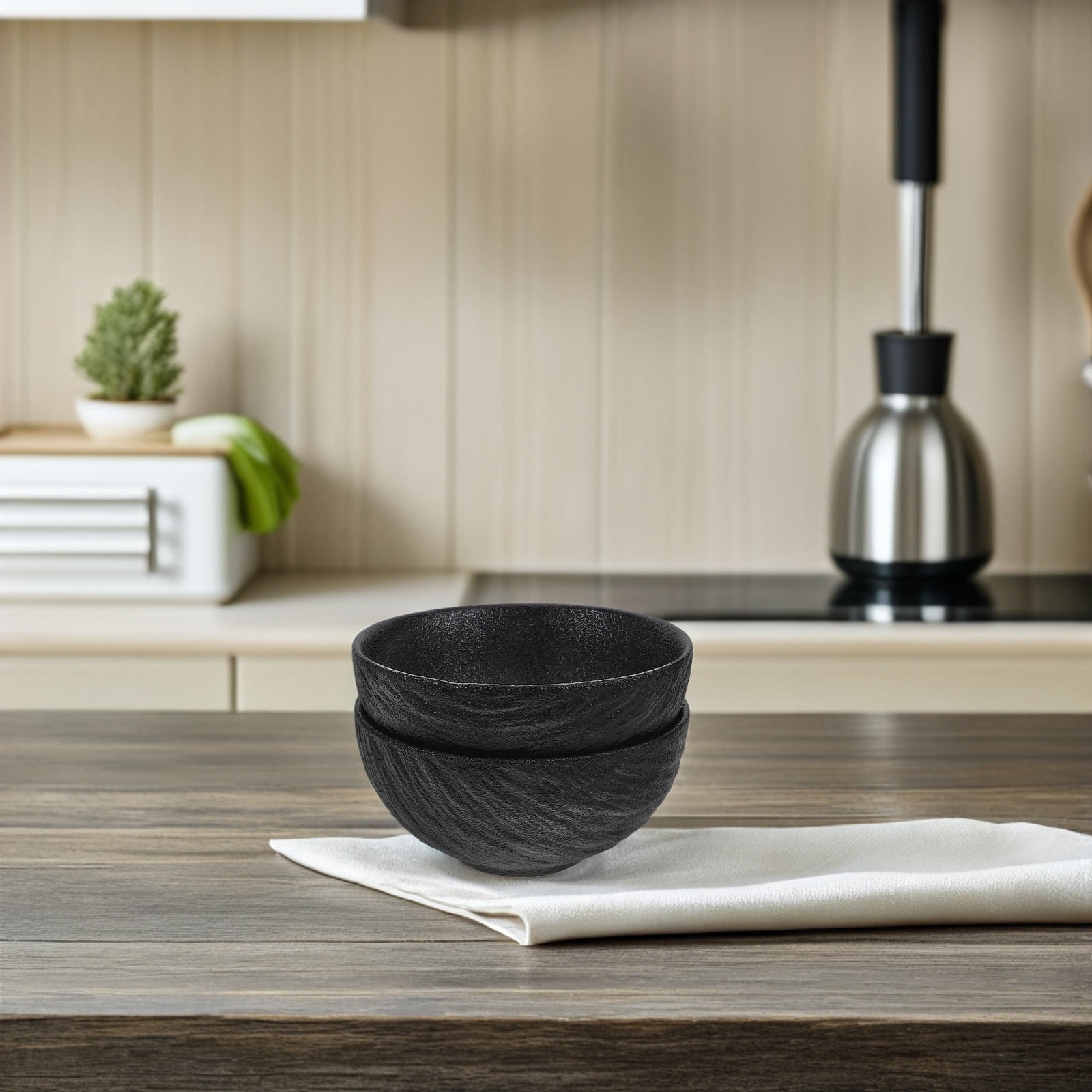 Raindrops 2pcs Ceramic Bowls Set Rock Texture Design Porcelain Serving ...