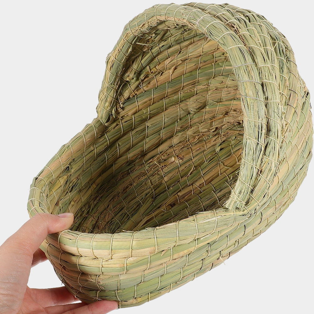 Raindrops 2pcs Chicken Laying Nest Woven Nest Slipper Shaped Bunny Nest Straw Small Pet Nest ...