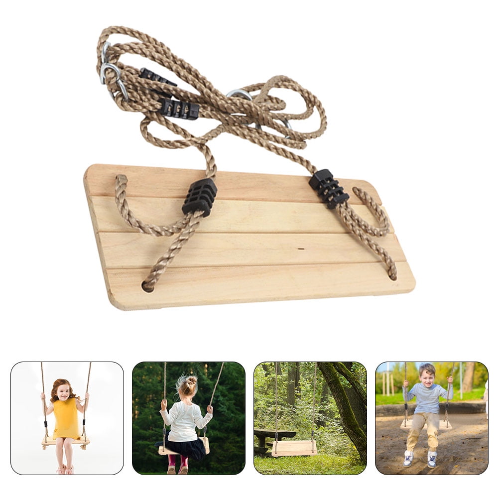 Raindrops 2pcs Children Wooden Swing Outdoor Swing Garden Hanging Swing ...