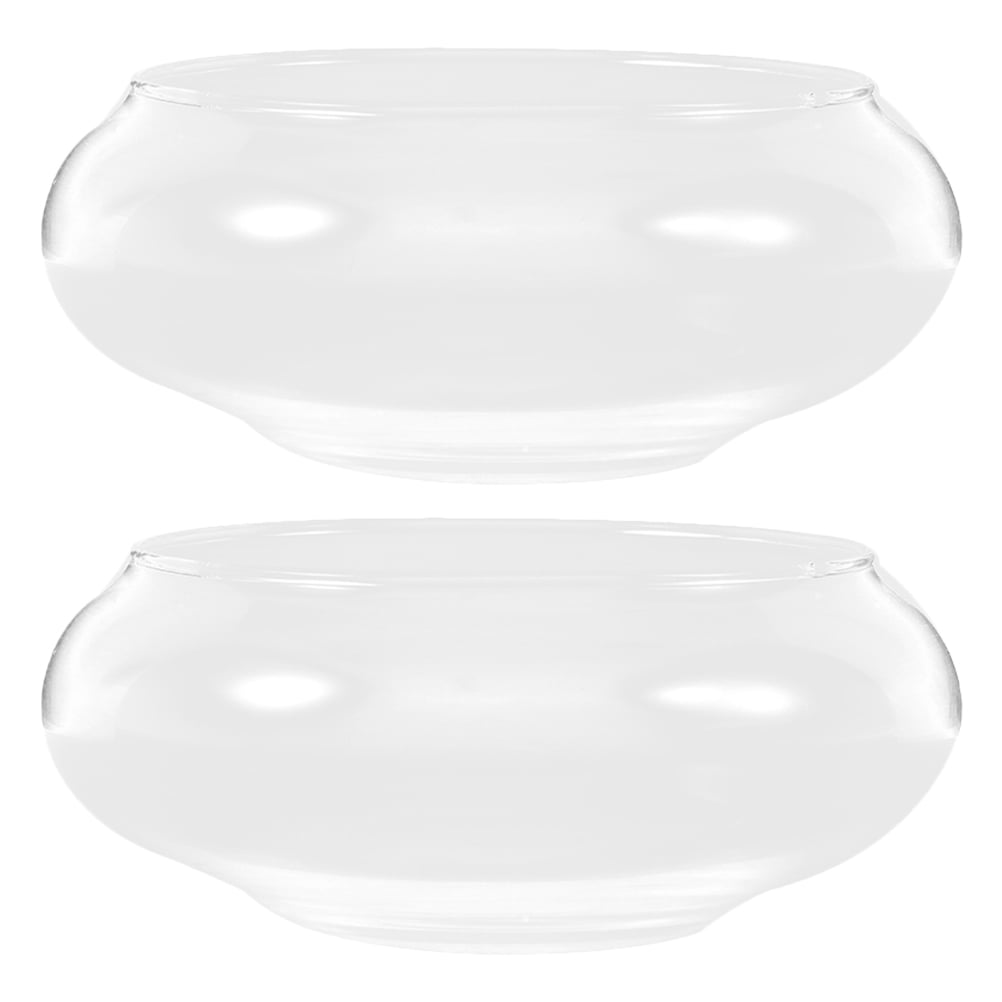 Raindrops 2pcs Clear Fish Bowl Vase Bubble Bowl Round Shallow Planter ...