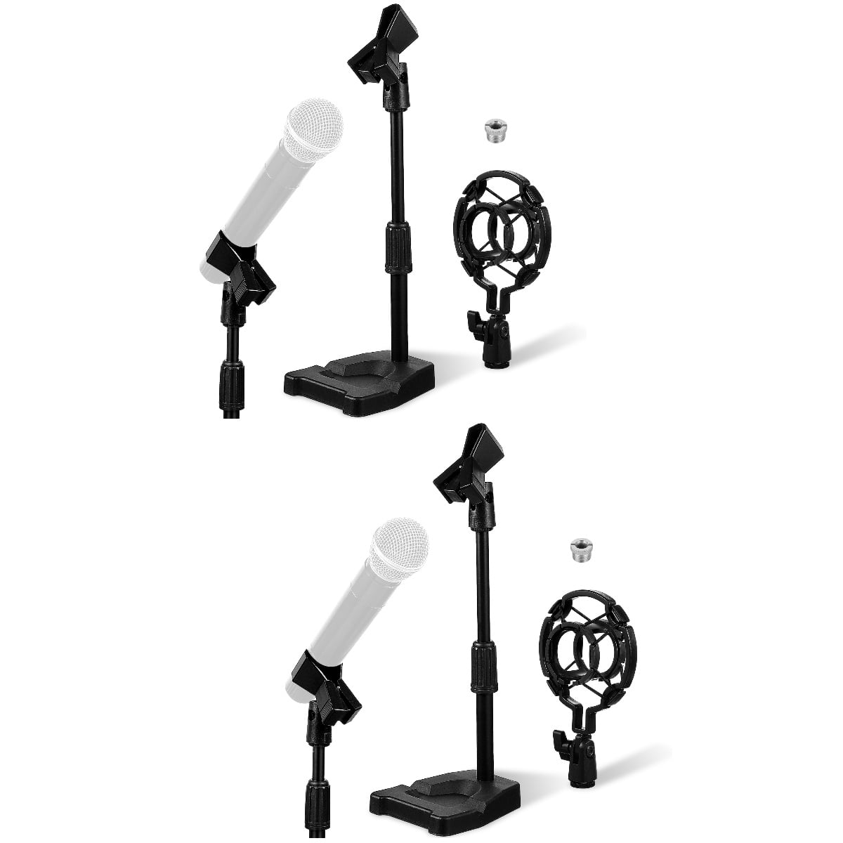 Raindrops 2pcs Desk Microphone Stand with Base Adjustable Table Mic ...