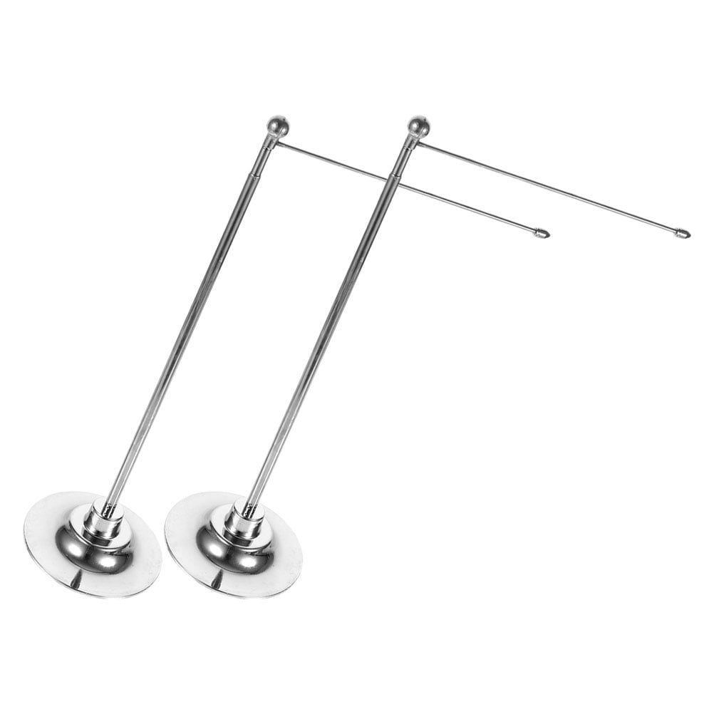 Raindrops 2pcs Desktop Flag Pole Holder Stainless Steel Mini Flag Stand ...
