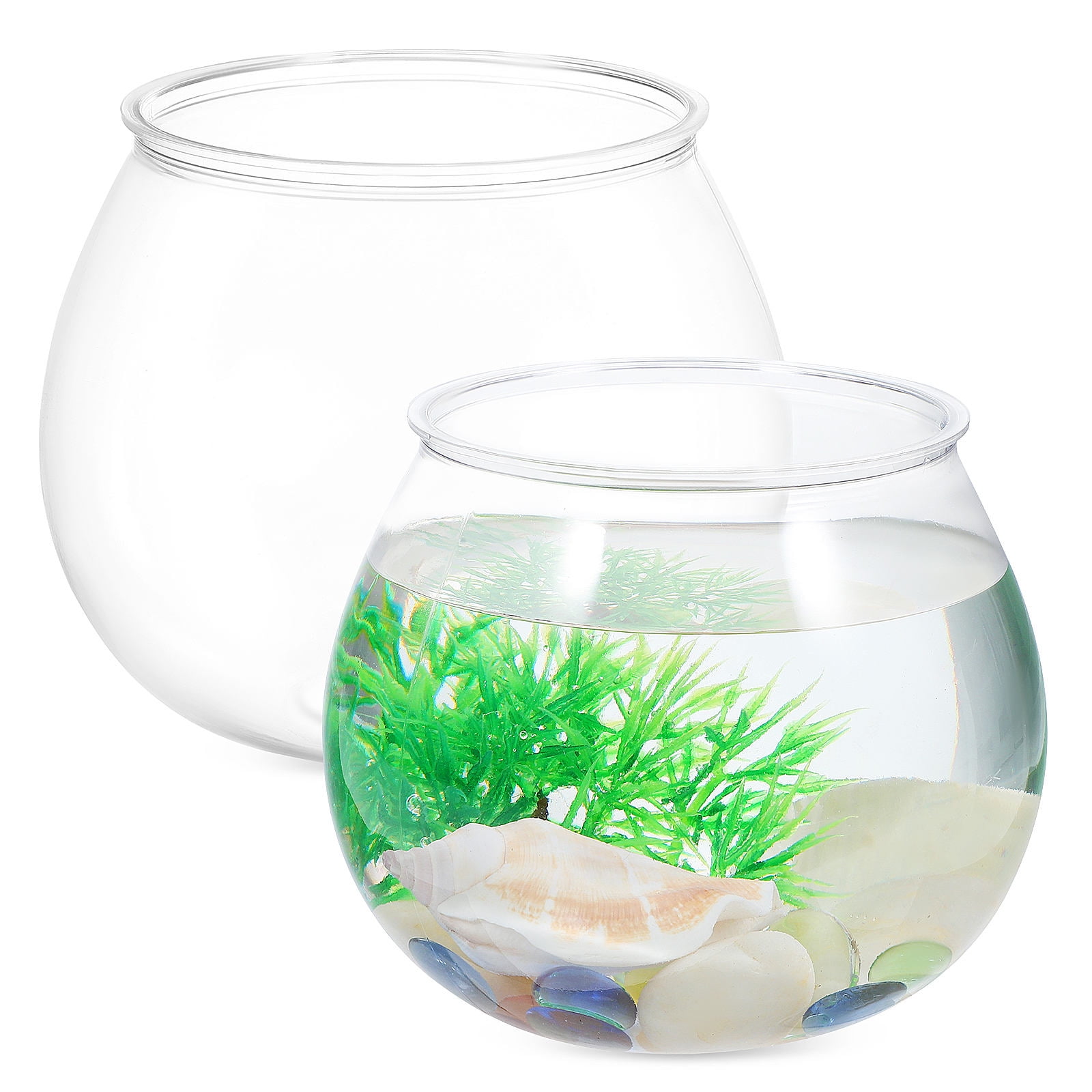 Raindrops Clear Fish Bowl 2pcs Round Fish Tanks Plastic Aquarium ...