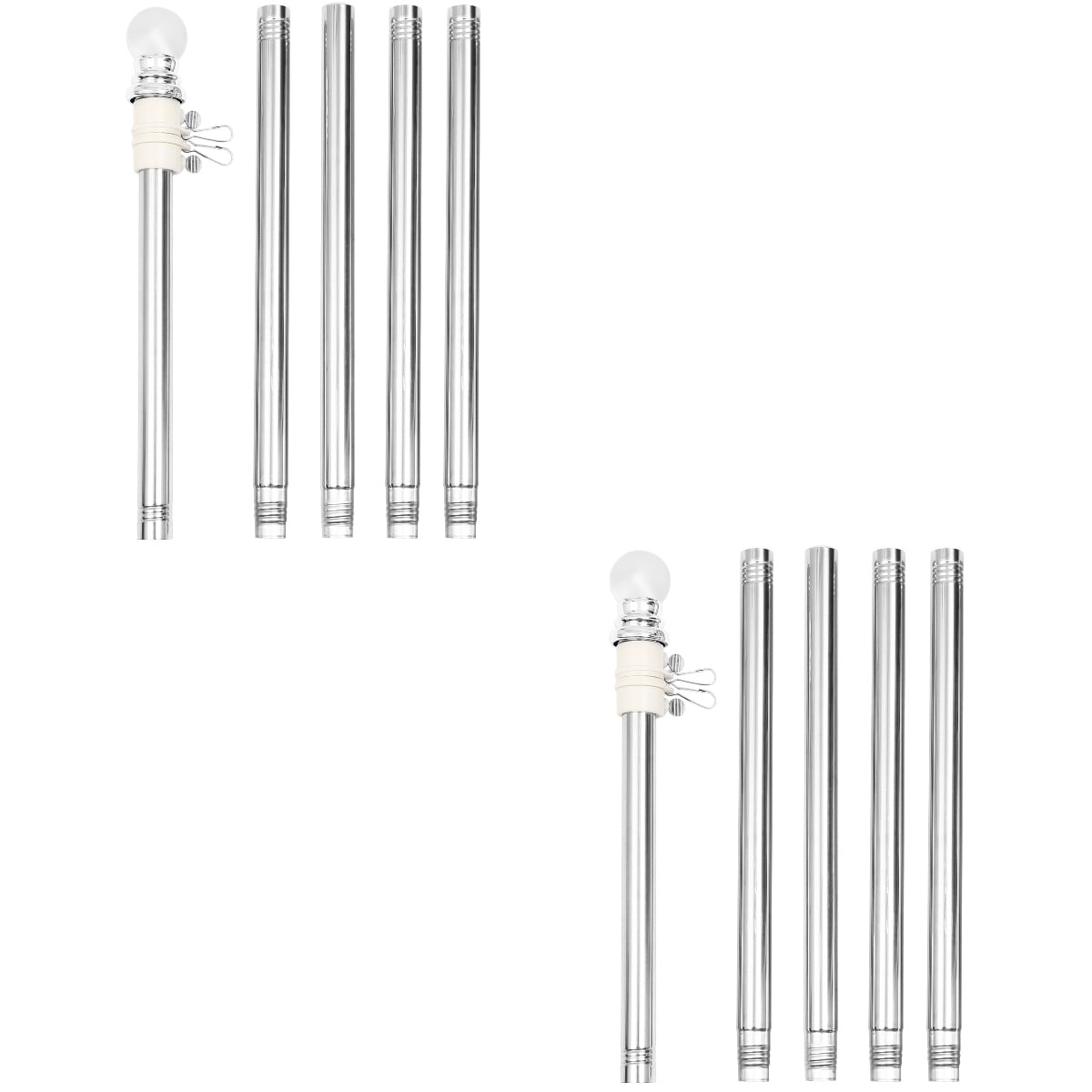 Raindrops 2pcs Flag Pole Kit Stainless Steel Wall Mount Flagpole with ...