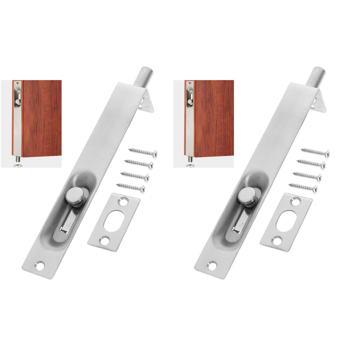 Raindrops 2pcs Flush Bolt Latches Security Lock Flush Bolt Concealed ...