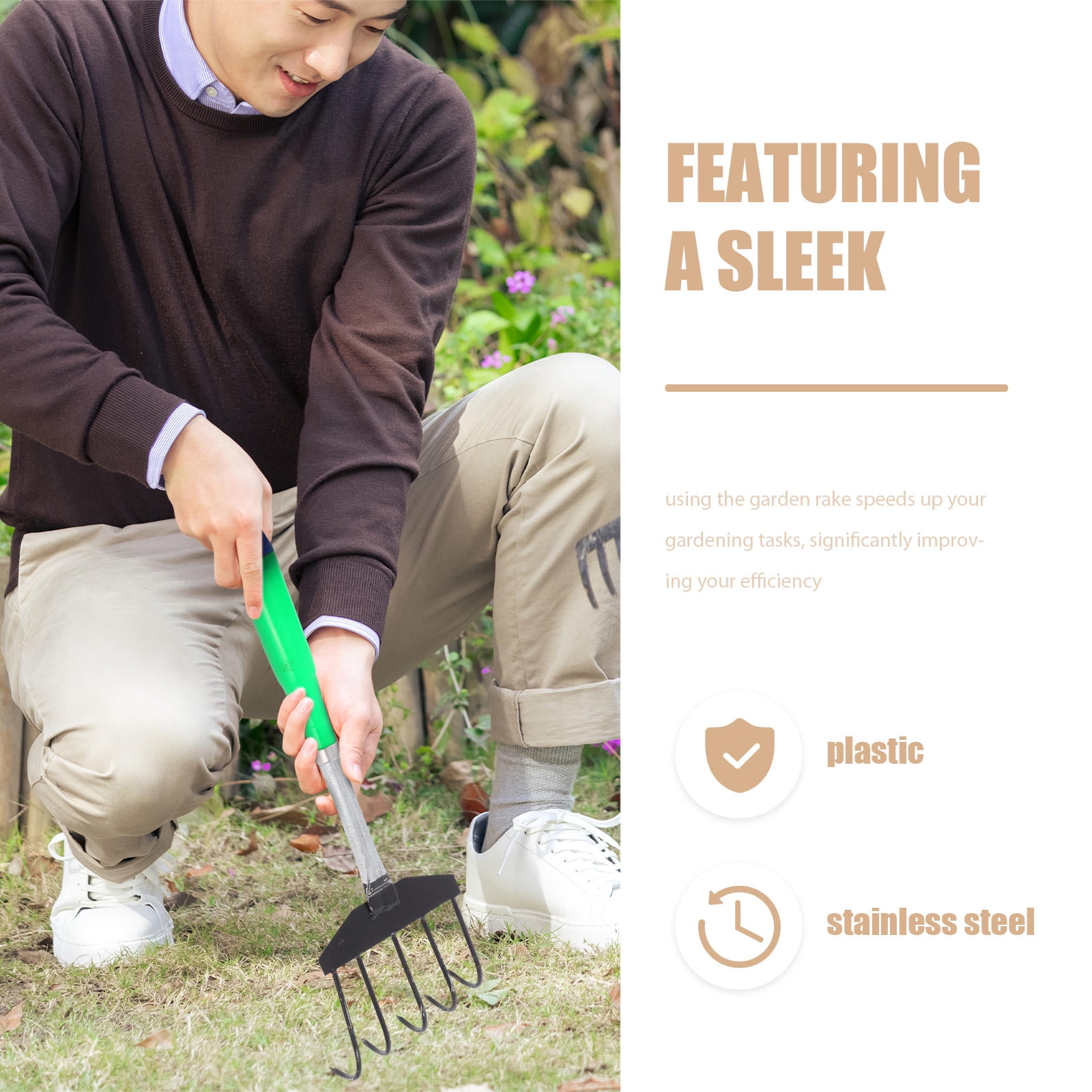 Raindrops 2pcs Garden Hand Rakes With 5 Teeth And 7 Teeth Planting ...