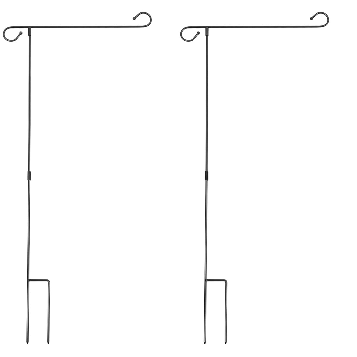 Raindrops 2pcs Garden Iron Flag Pole Outdoor Yard Flags Stand Holder ...