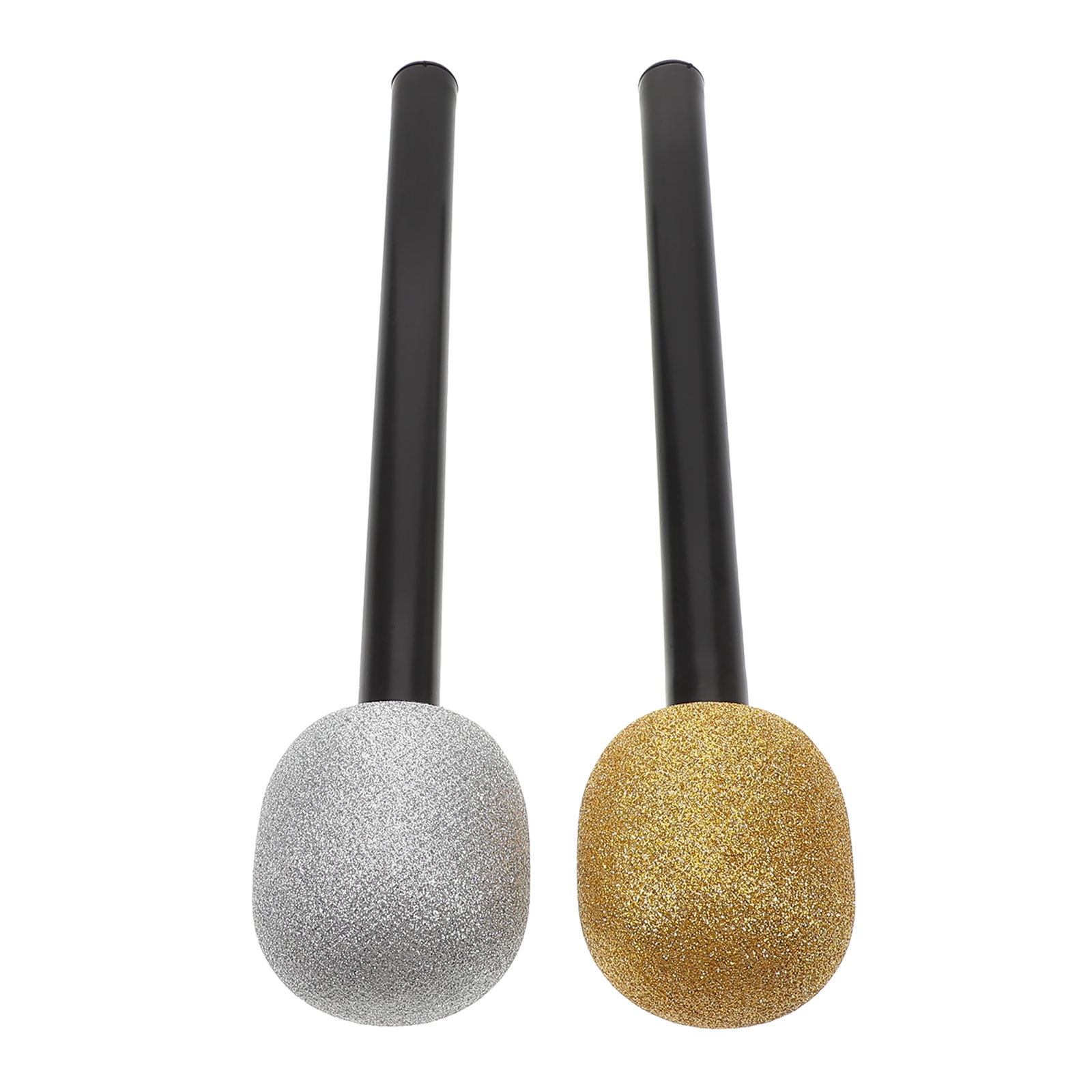 Raindrops 2pcs Glitter Microphone Prop Fake Bling Mic Microphone Prop ...