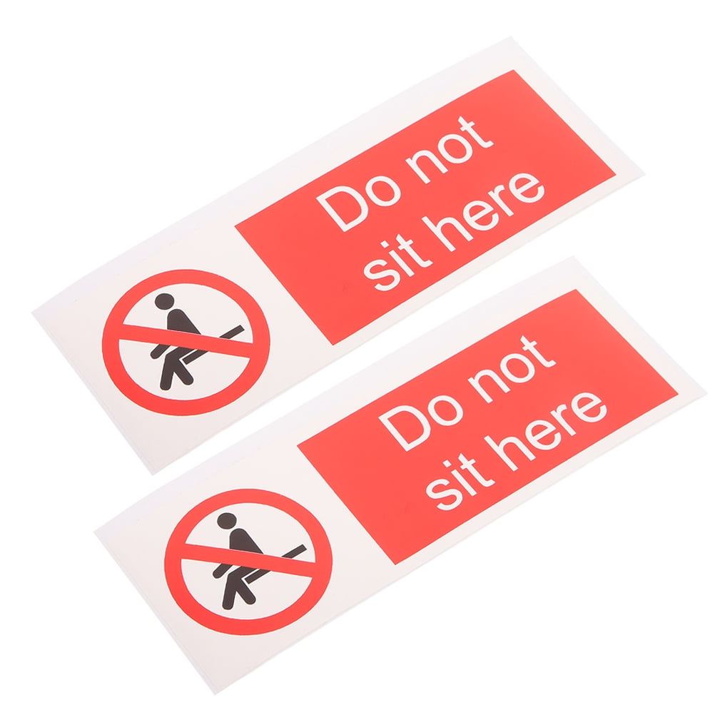 Raindrops 2pcs Caution Stop Sign Stickers Self Adhesive for Home Office ...