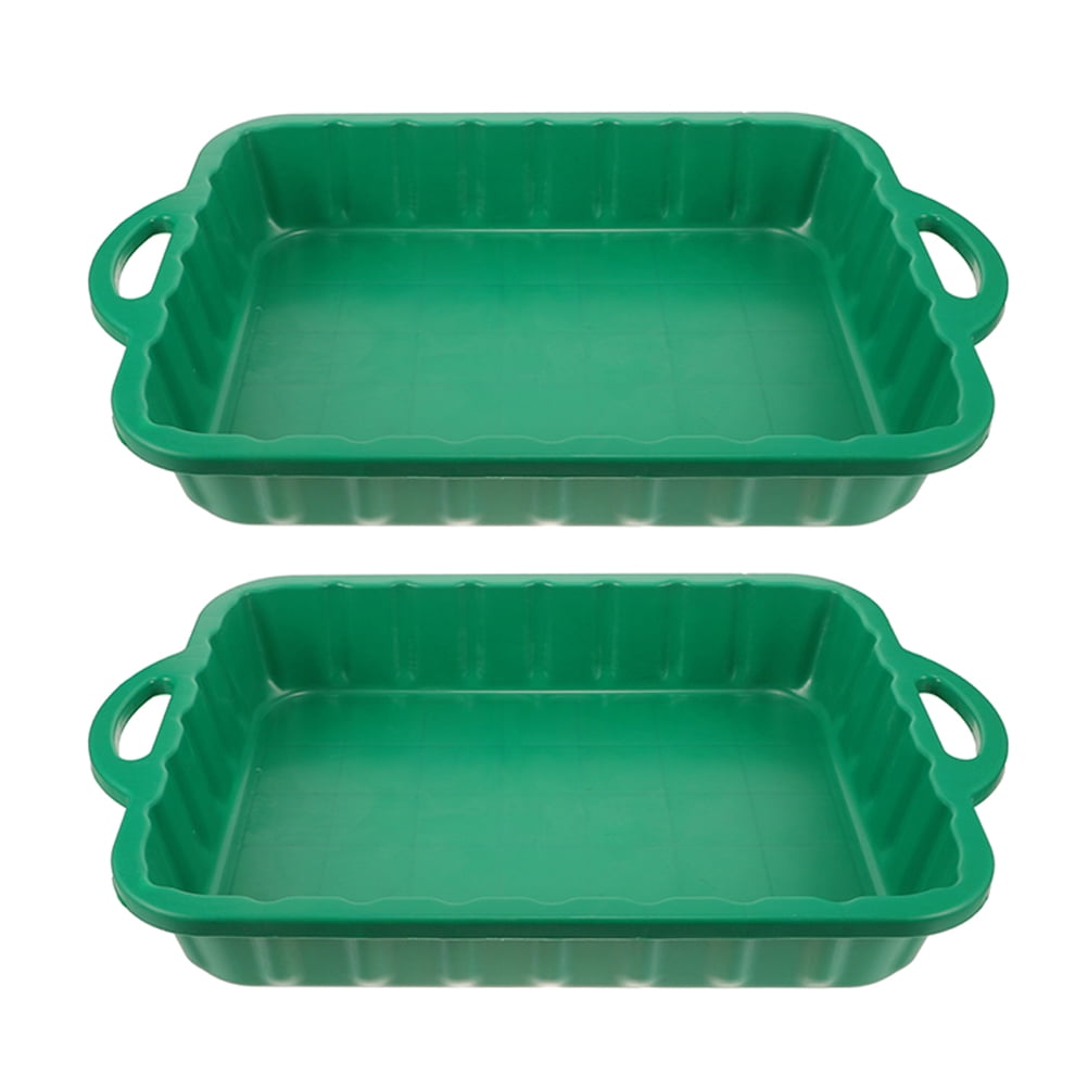 Raindrops 2pcs Heavy Duty Plastic Oil Drain Pans For Car Engine Oil Reliable Oil Catch Pans For ...