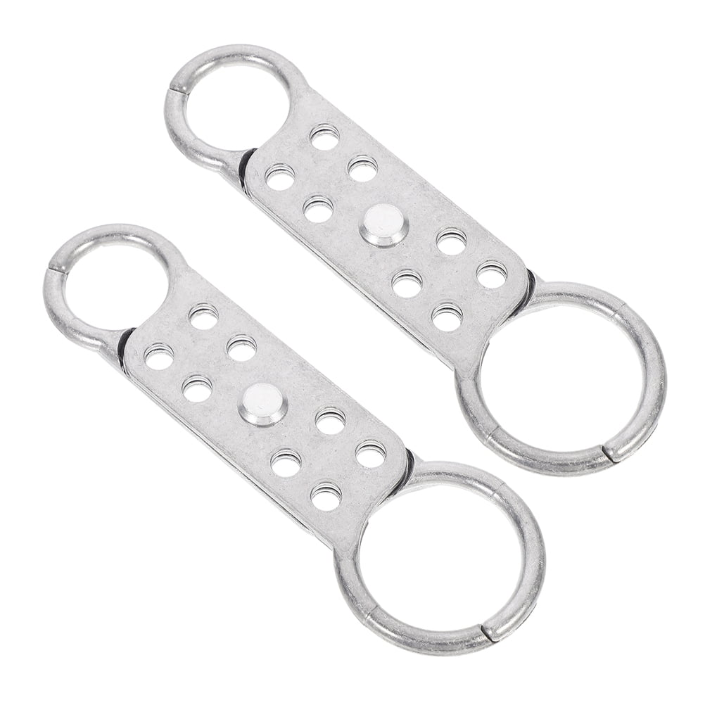 Aluminum Double-end Hasp with 8 Holes for Home Safety Locks Silver 2pcs ...