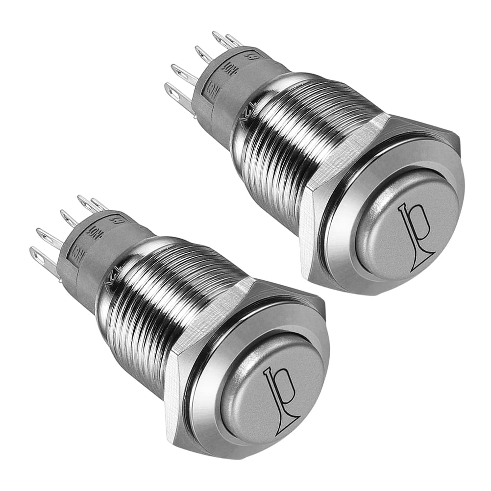 Raindrops Waterproof Metal Momentary Selfreset Button Switch 2pcs ...