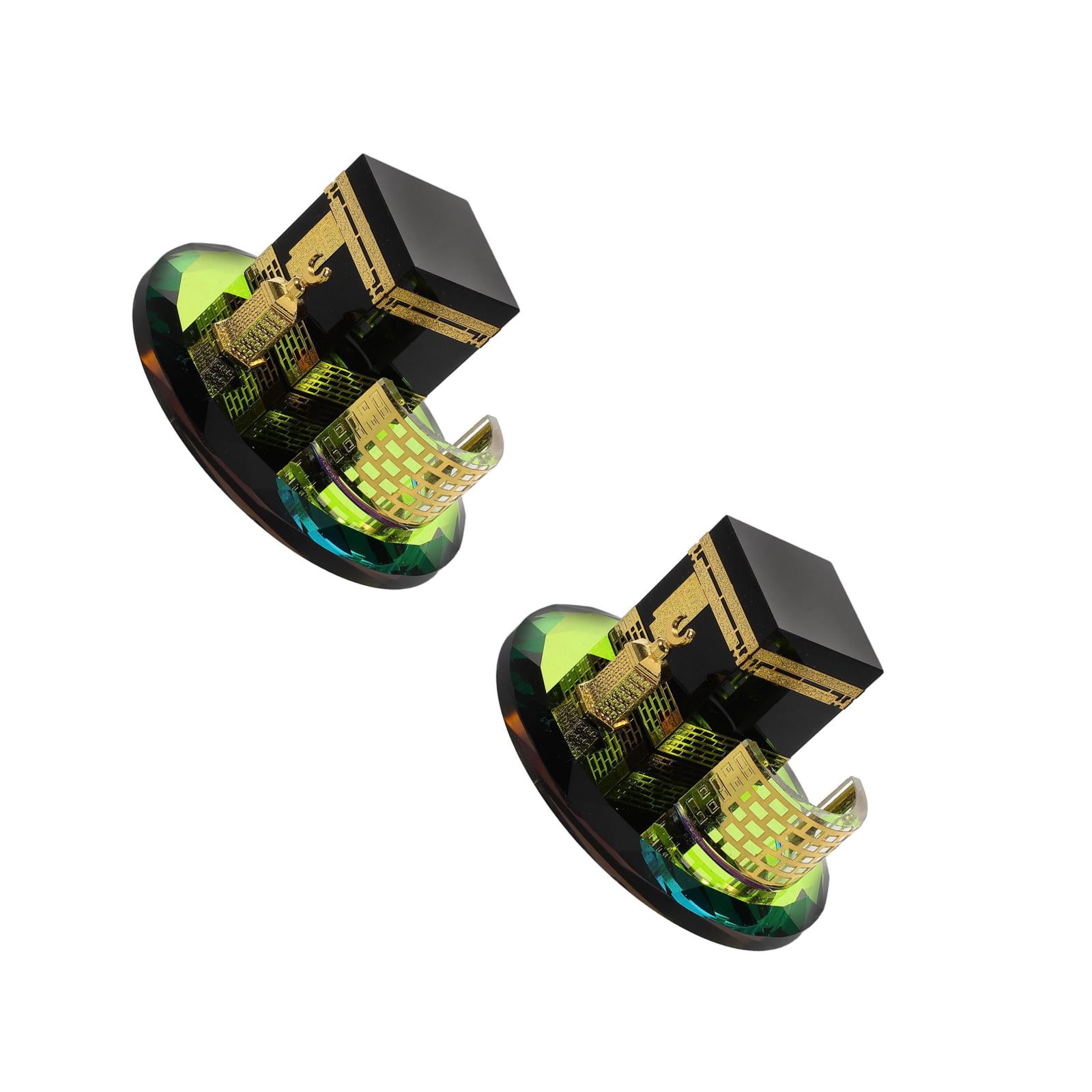 Raindrops 2pcs Mini Crystal Kaaba Model Islamic Architecture Handicraft ...