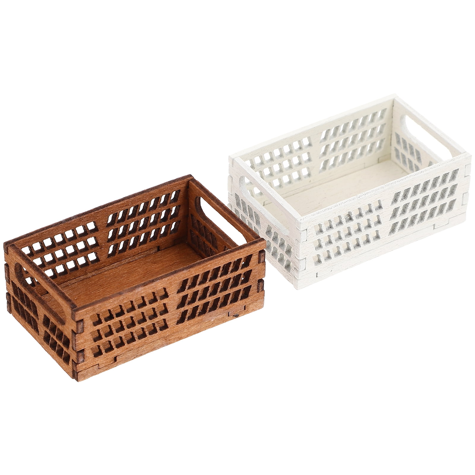 Raindrops 2pcs Mini Storage Basket Models Mini House Baskets Doll House ...