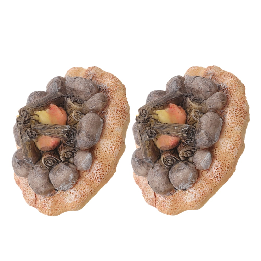 Raindrops 2pcs Miniature Campfire Resin Bonfire Model Dollhouse Fire ...