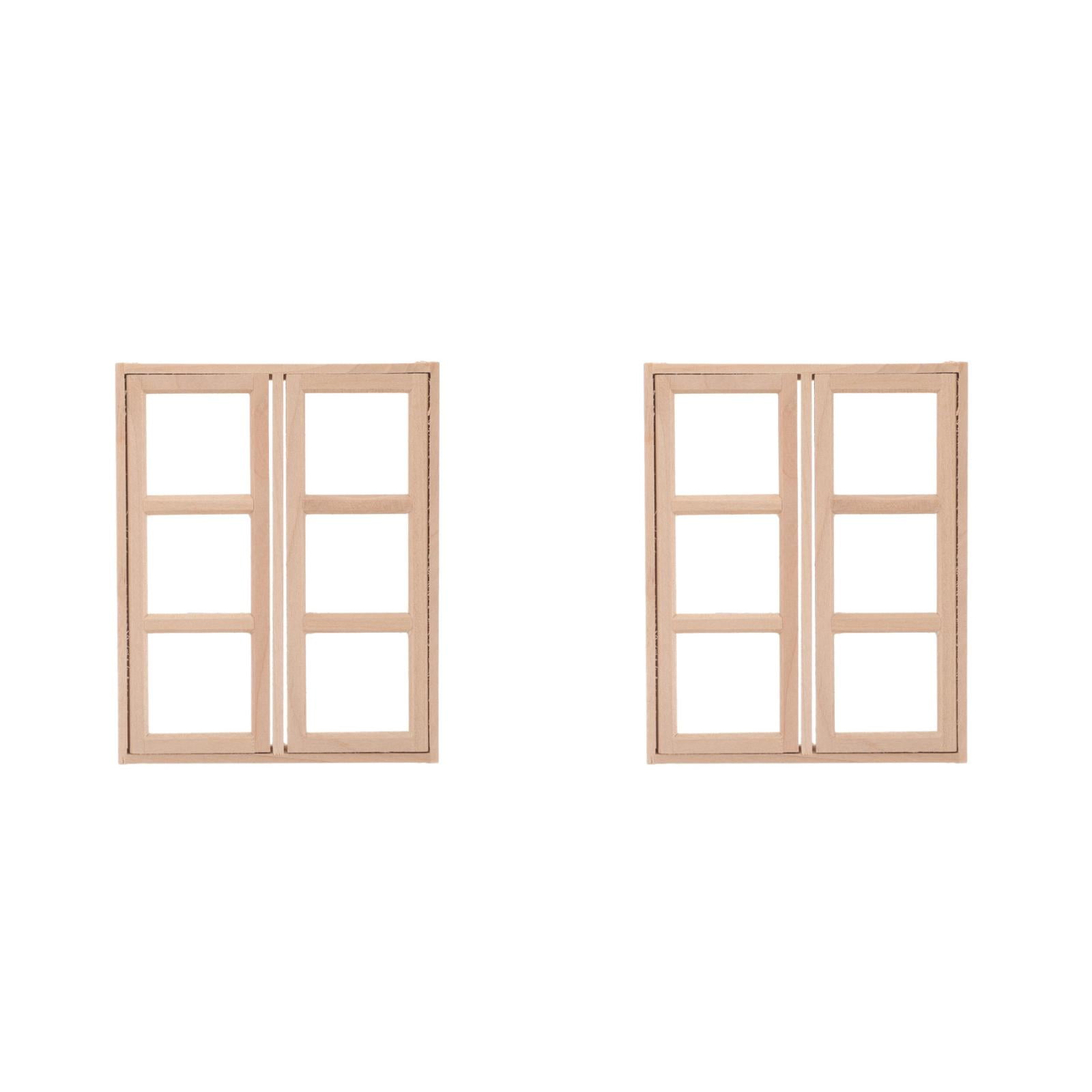Raindrops 2pcs Miniature Dollhouse Furniture Wooden Window: 1:12 Scale ...