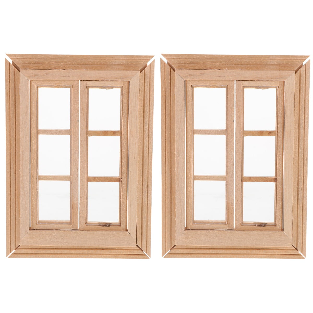 Raindrops 2pcs Miniature Dollhouse Window Decoration Wooden Small ...