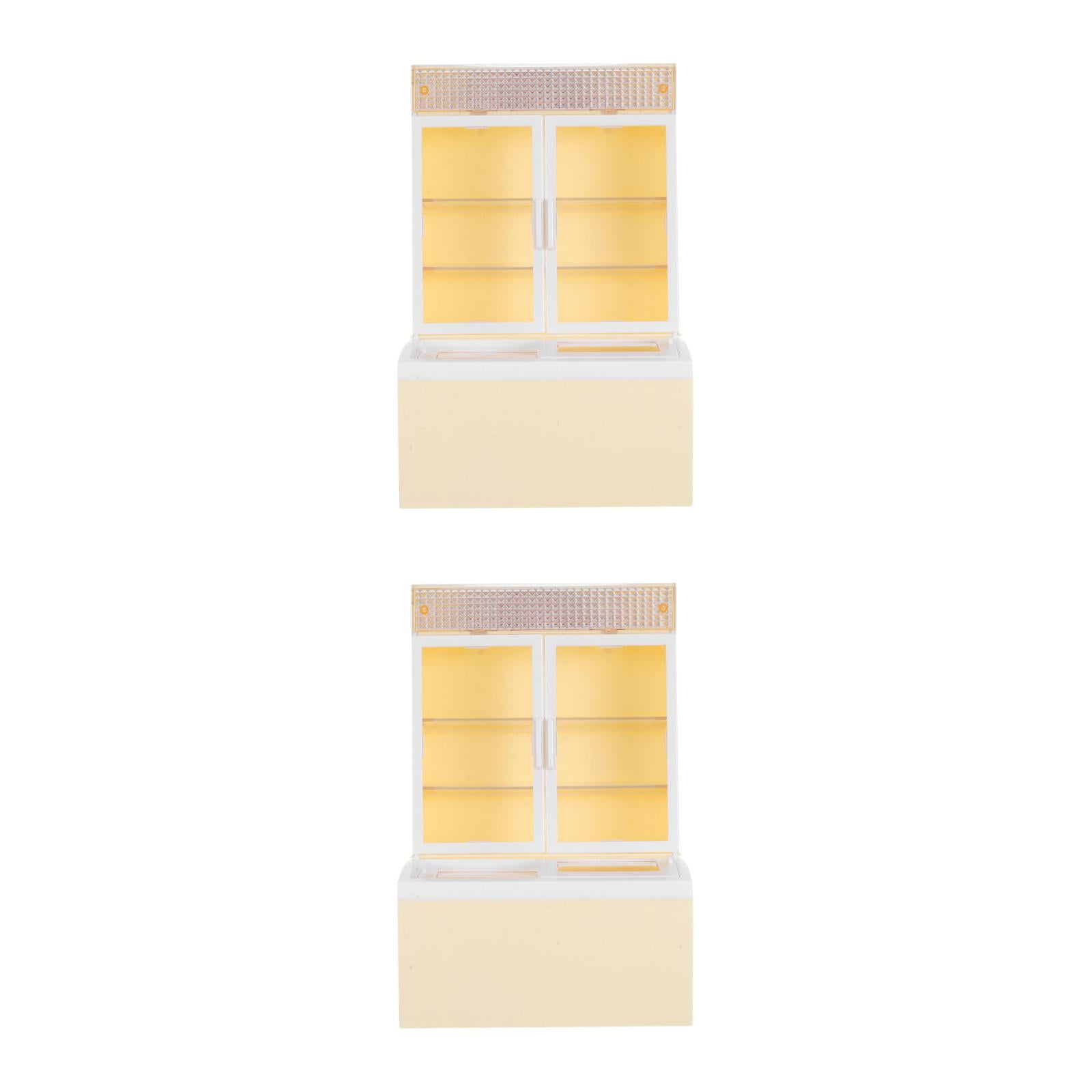 Raindrops 2pcs Miniature Refrigerator Dollhouse Mini Fridge Tiny Ice ...