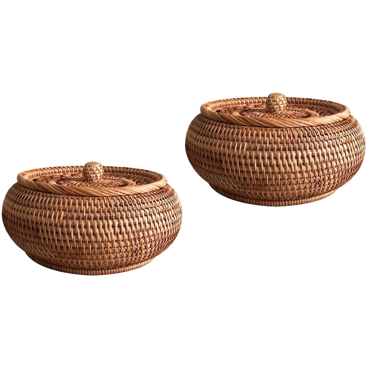 Raindrops 2pcs Rattan Design Candy Storage Box Handmade Basket Dessert ...