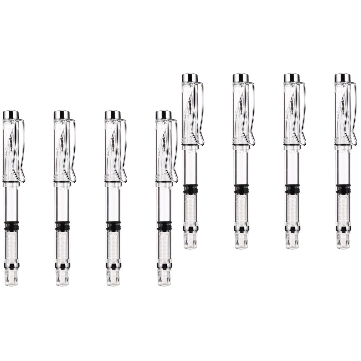 Raindrops 2pcs Refillable Fountain Pen Piston Pen: Transparent Piston ...