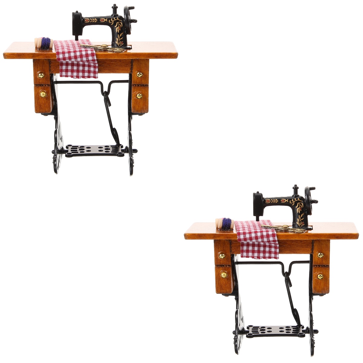 Raindrops 2pcs Retro Sewing Machine Model Miniature Sewing Machine ...
