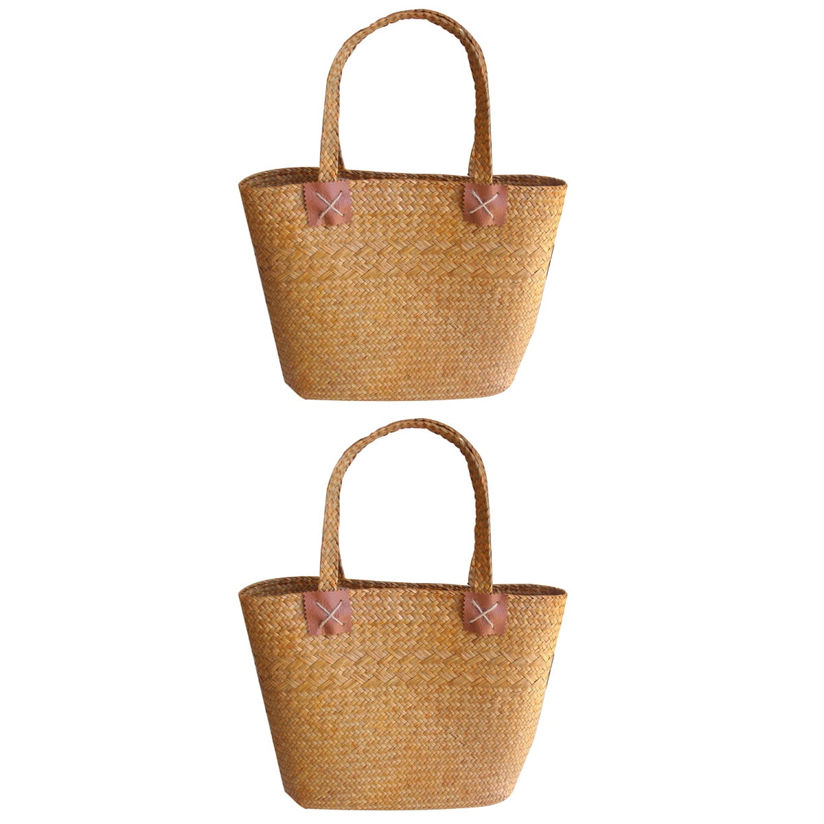 Raindrops 2pcs Sea Grass Woven Bag Woven Flower Basket Natural Style ...