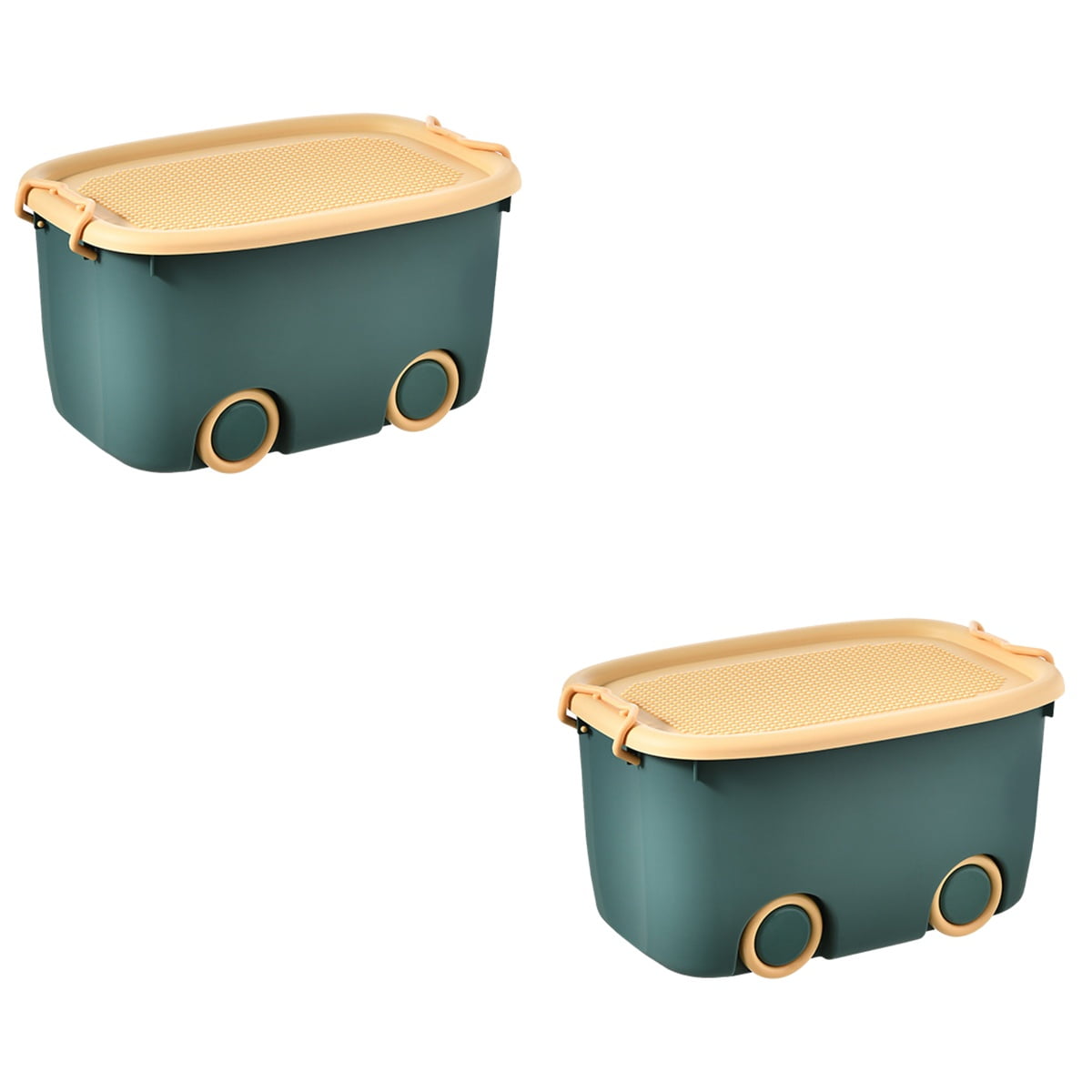 Raindrops 2pcs Stackable Toy Storage Box with Wheels Rolling Storage ...
