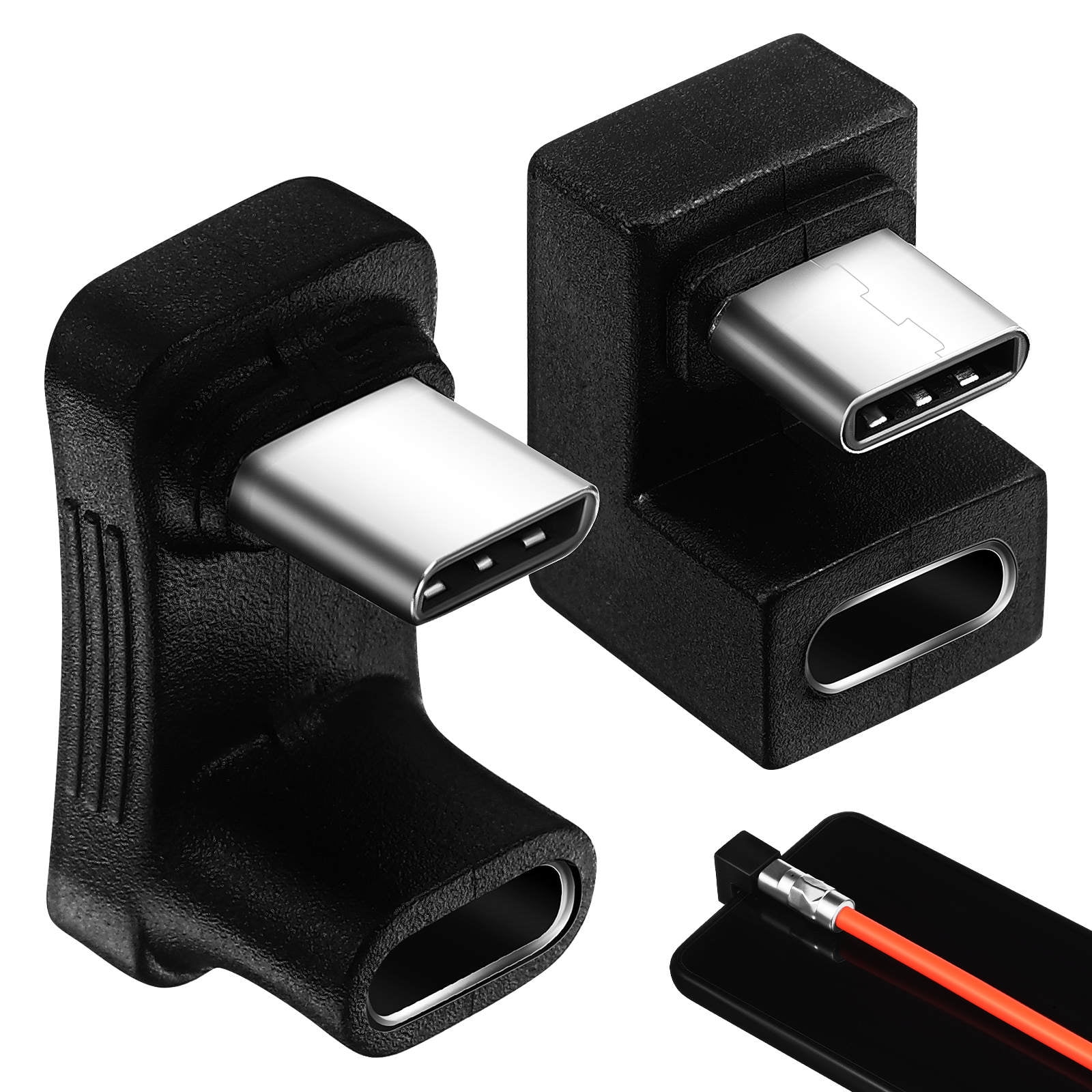 Raindrops 2pcs U-Shape USB Adapter Angled Adapter Type C Adapter ...
