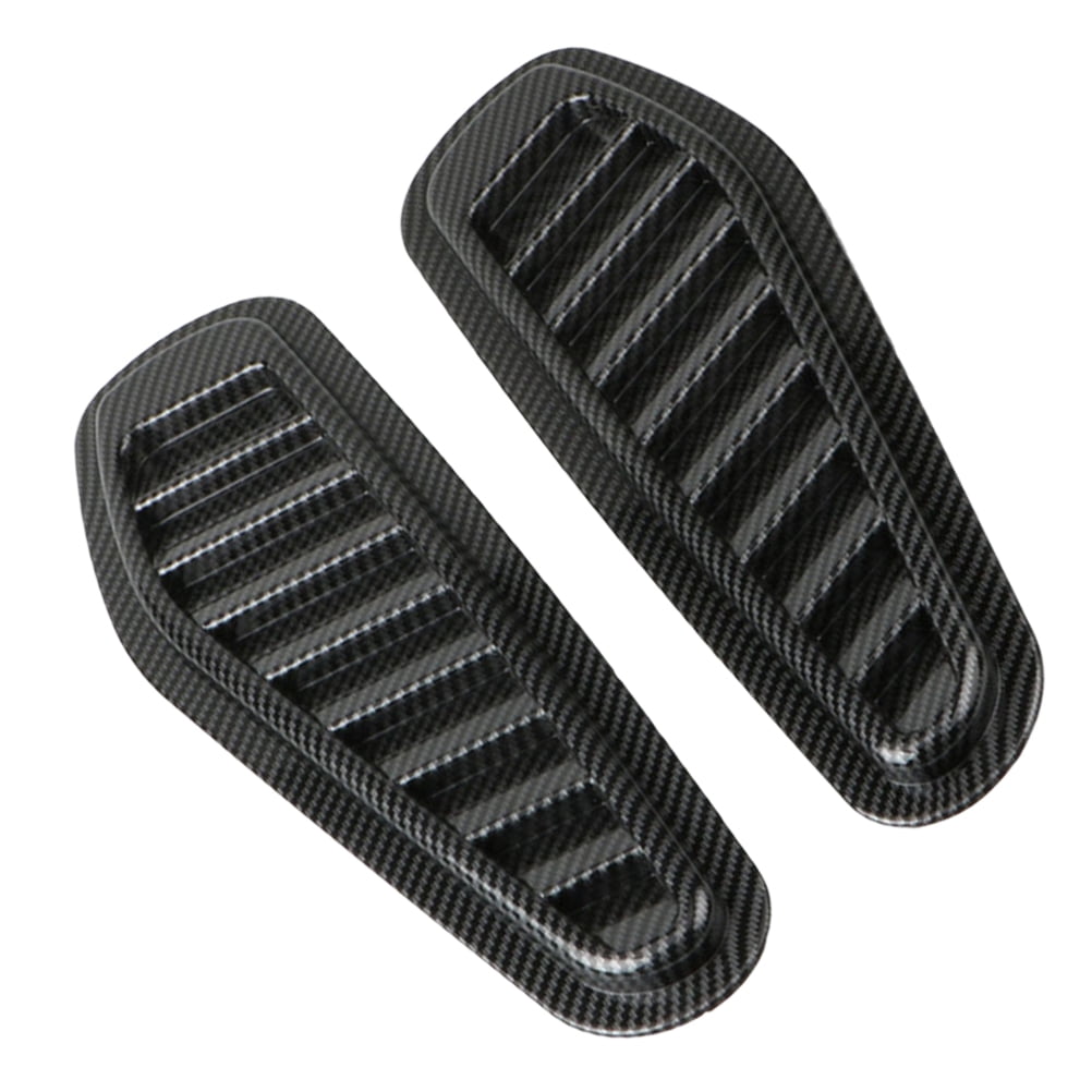 Raindrops 2pcs Universal Carbon Fiber Style Car Engine Hood Vent Cover ...