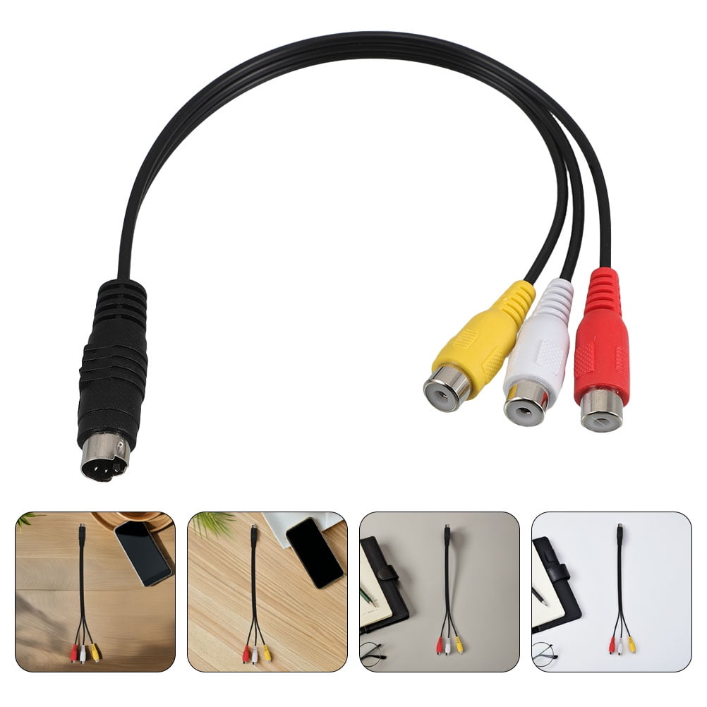 Raindrops 2pcs Video Adapter Cable 4-Pin S-Video To 3- Excellent Video ...