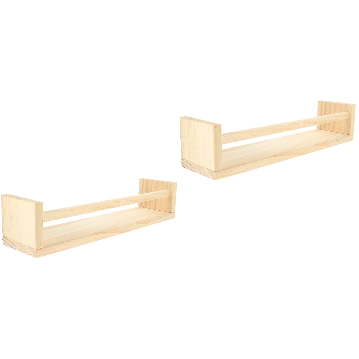 Raindrops 2pcs Wall Floating Shelf Wood Wall Displaying Shelf Heavy ...