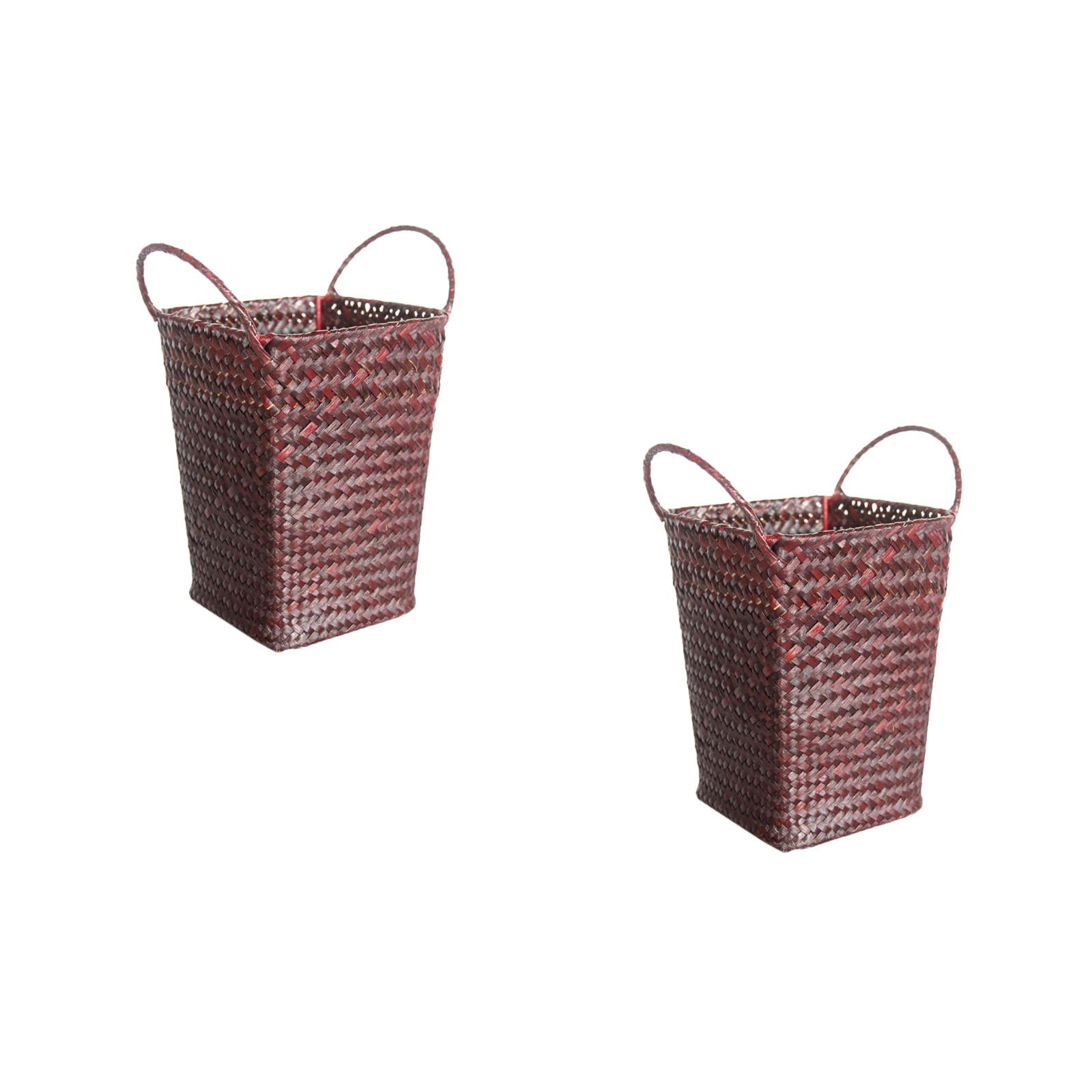 Raindrops 2pcs Wicker Vase Small Woven Flower Vase Basket Pot Can High ...