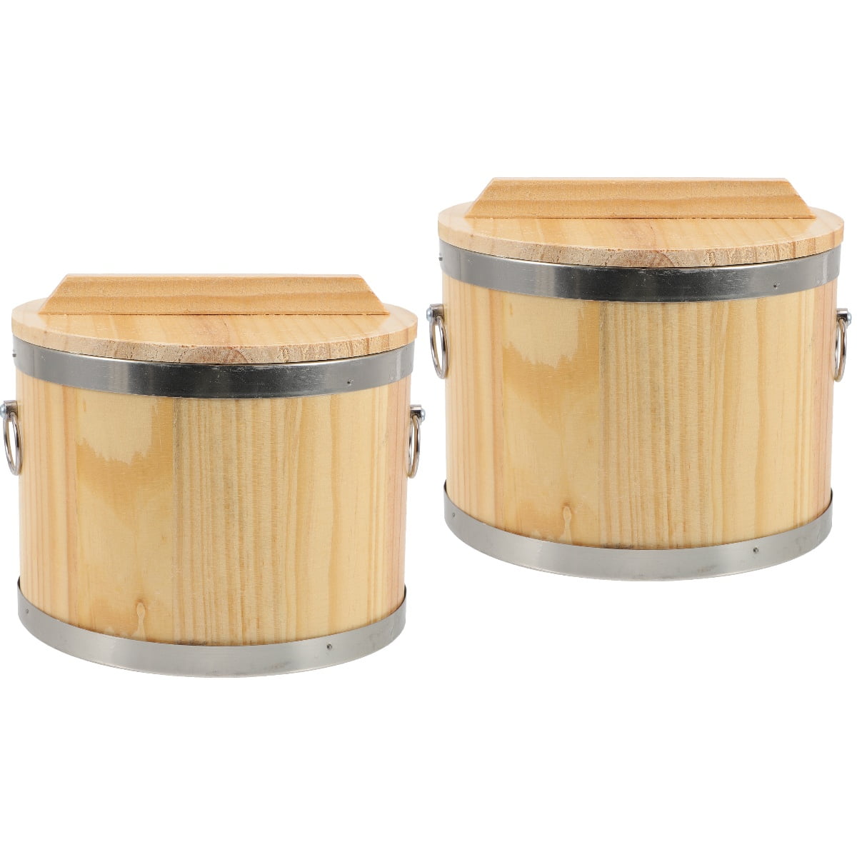 Raindrops 2pcs Wood Rice Bucket Sushi Rice Holder Wood Storage Bucket ...
