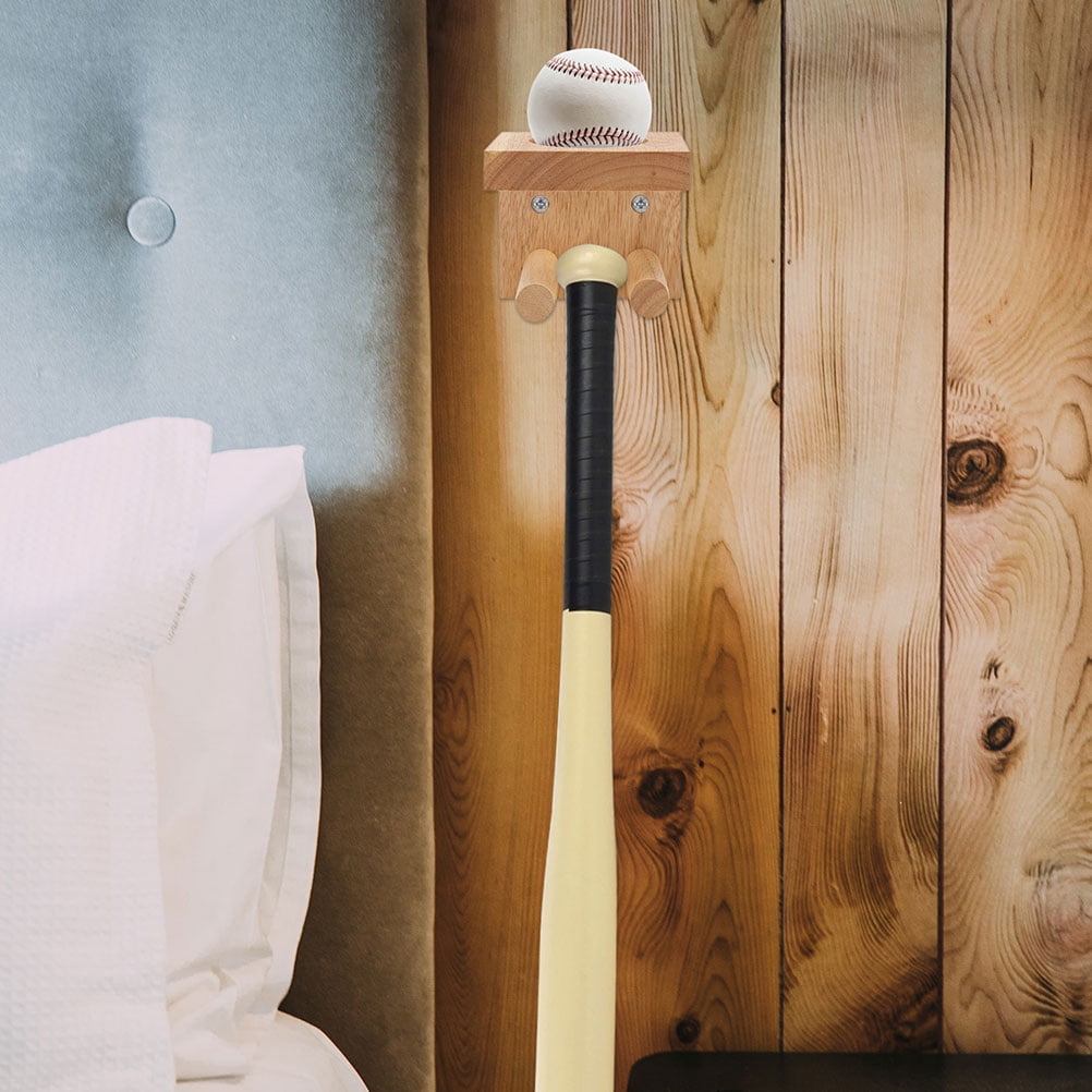 Raindrops 2pcs Wooden Baseball Bat Holder Baseball Bat Bracket Wall ...