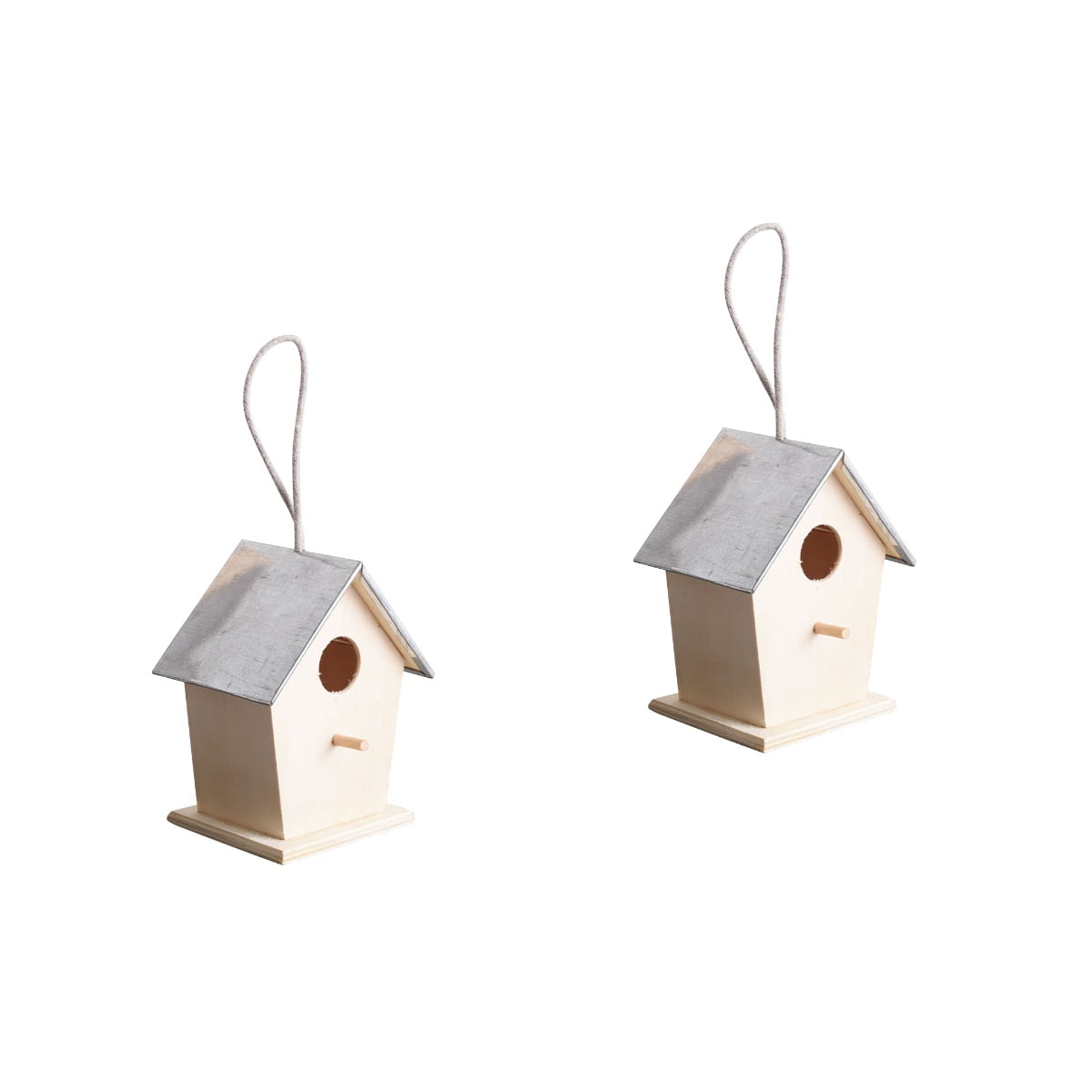 Raindrops 2pcs Wooden Bird House Garden Nesting Box Hanging Bird House ...