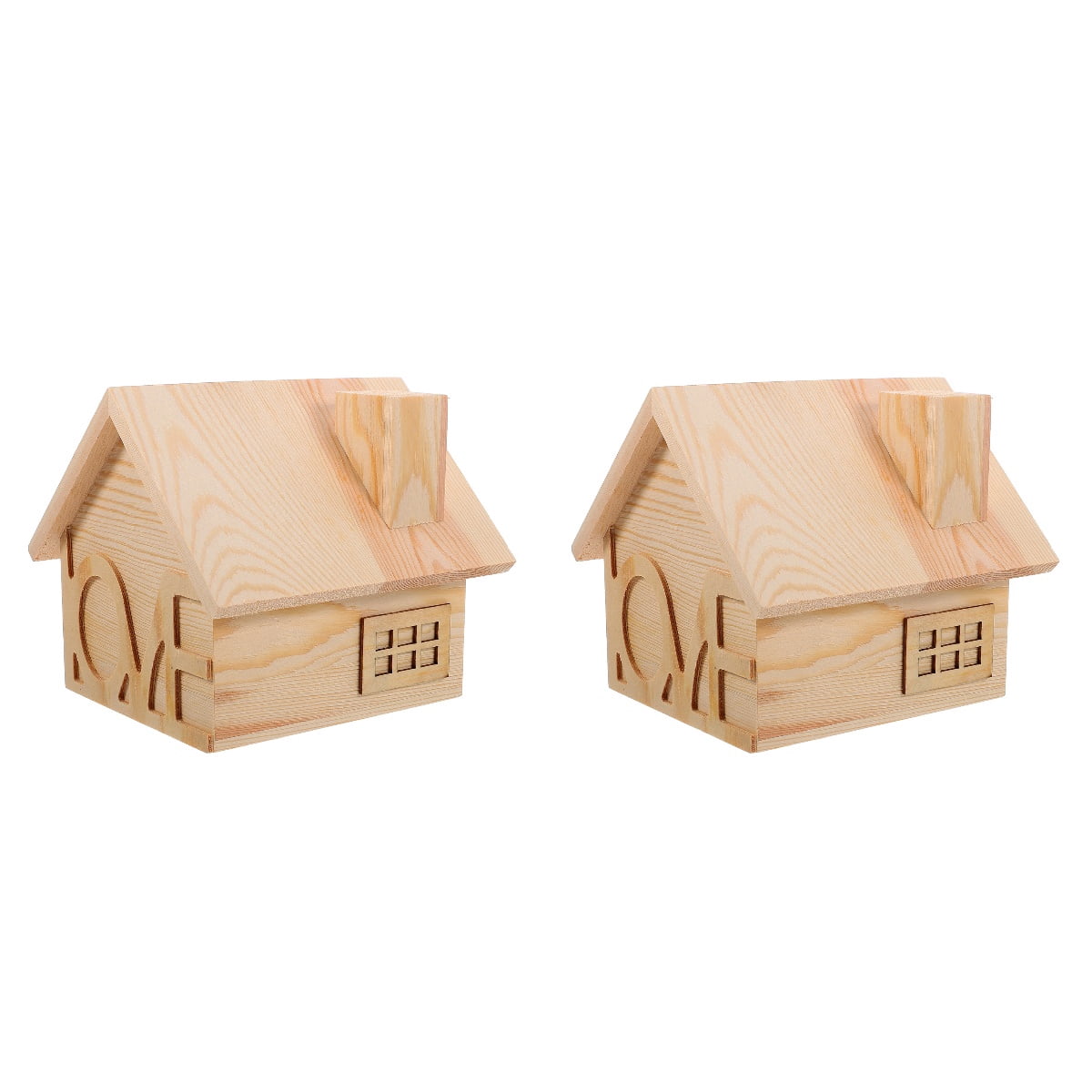 Raindrops 2pcs Wooden House Shaped Piggy Bank Money Saving Box DIY ...