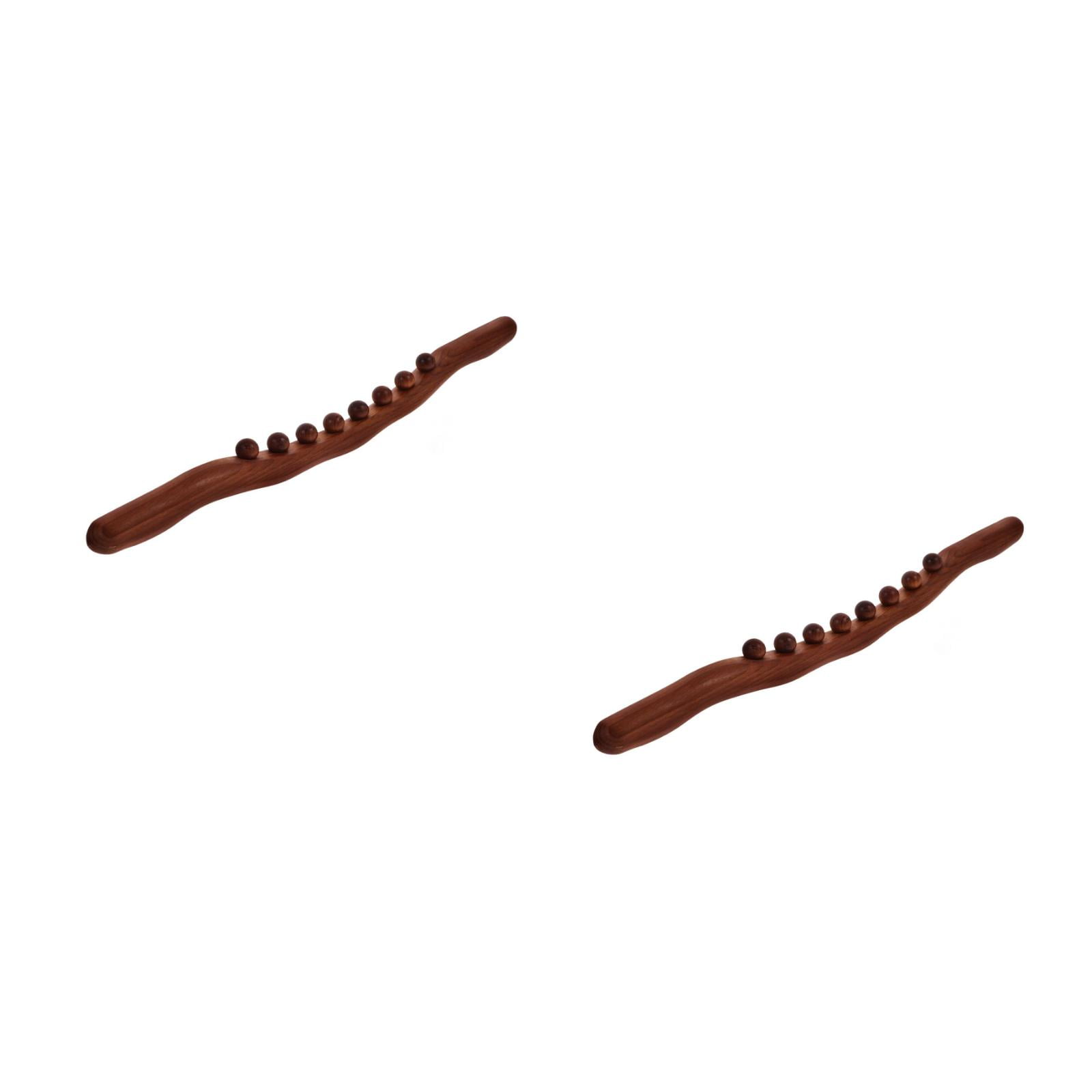 Raindrops 2pcs Wooden Massage Stick Full Body Gua Sha Tool 8 Beads ...