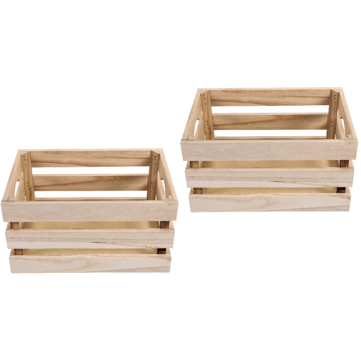 Raindrops 2pcs Wooden Office Basket Vintage Sundries Wood Crate Box ...
