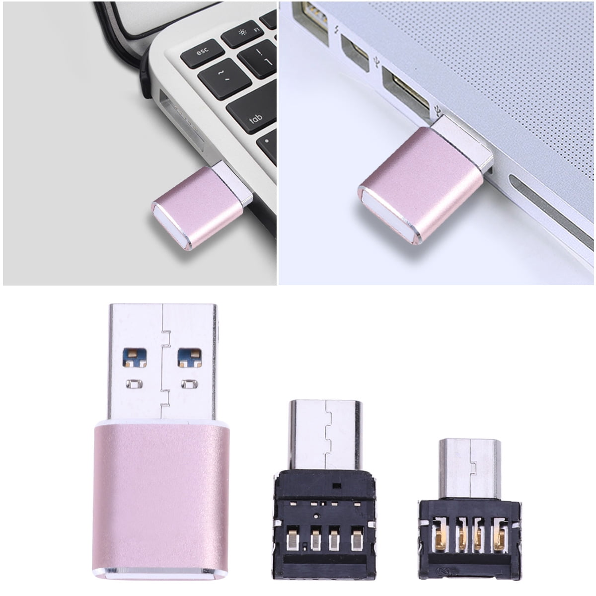 Raindrops 3 In 1 Reader Type-C Micro USB 3.0 Mini OTG for Phones ...