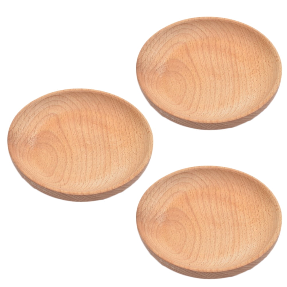 Raindrops 3 PCS Wood Plate for Sauce Dipping Plates Kitchen Meal Prep ...