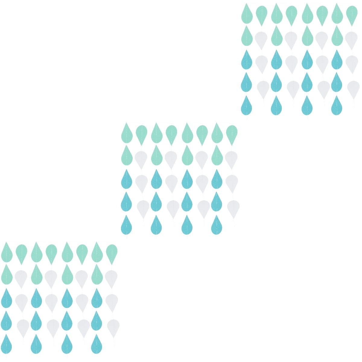 Raindrops 3 Pack Hanging Raindrop Paper Decoration Party Decorations ...