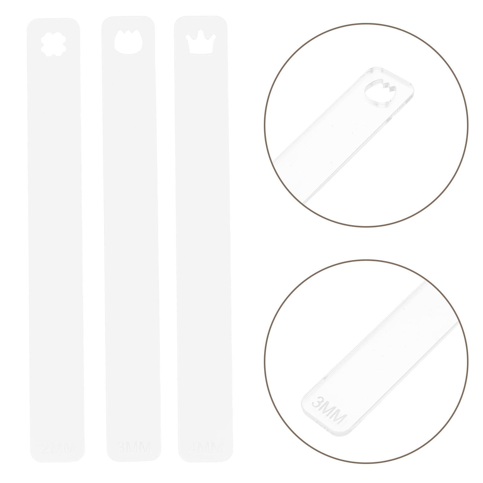 Raindrops 3 Pairs Clay Measuring Gauge Tools Roller Depth Guides For ...