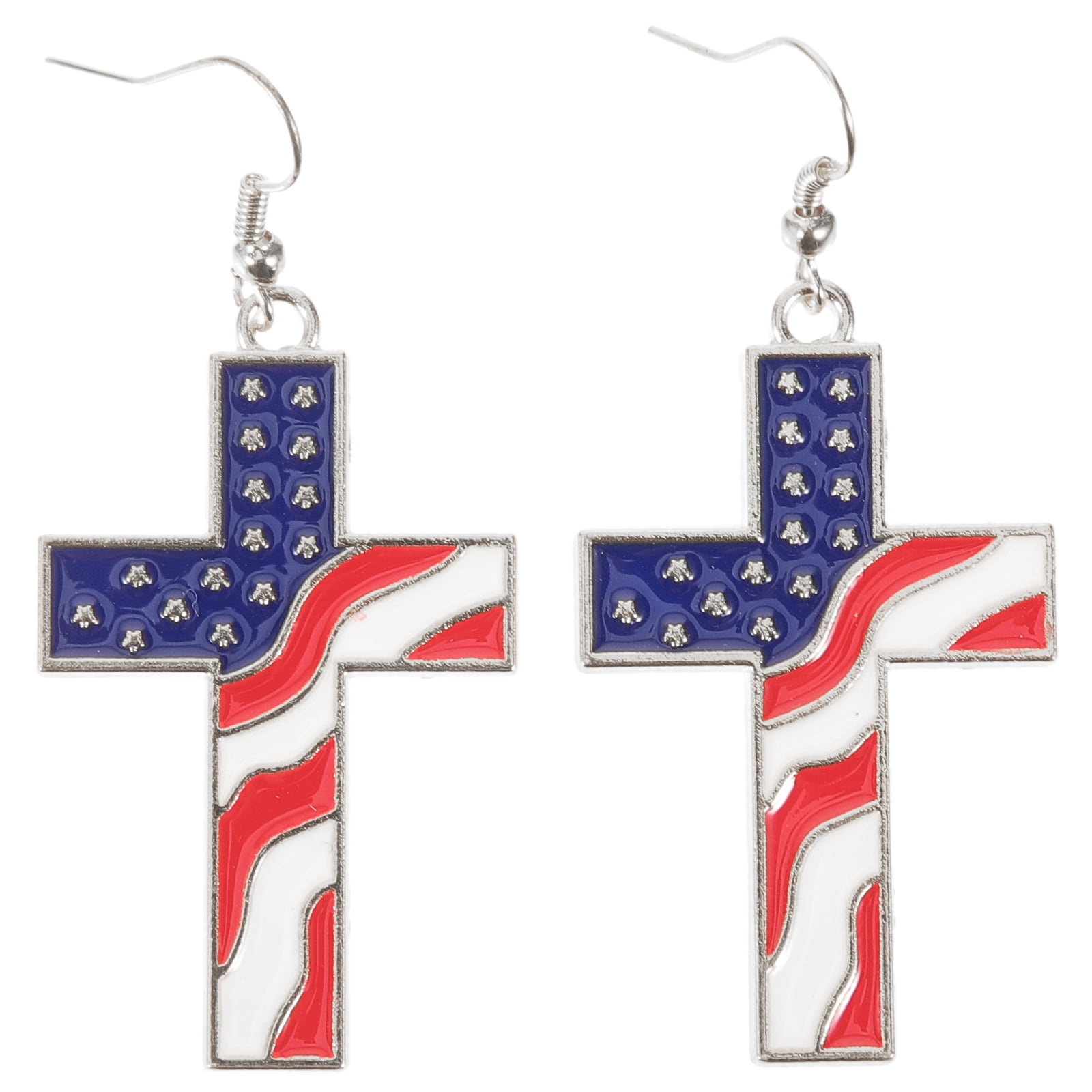 Raindrops 3 Pairs Red Earrings Independence Day Creative Cross Shape ...