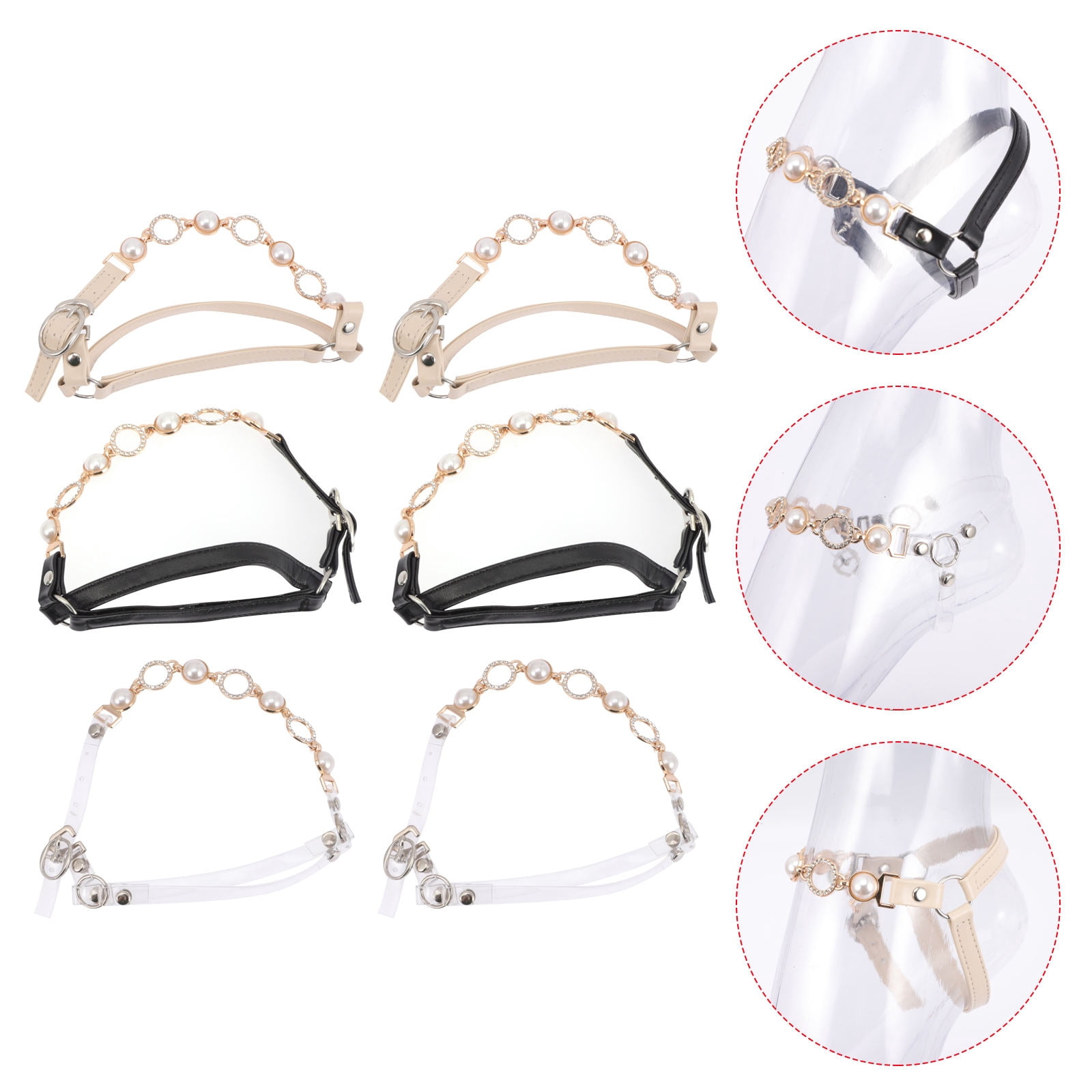 Raindrops 3 Pairs Non Slip Straps for Shoes PU for Women Formal Events ...