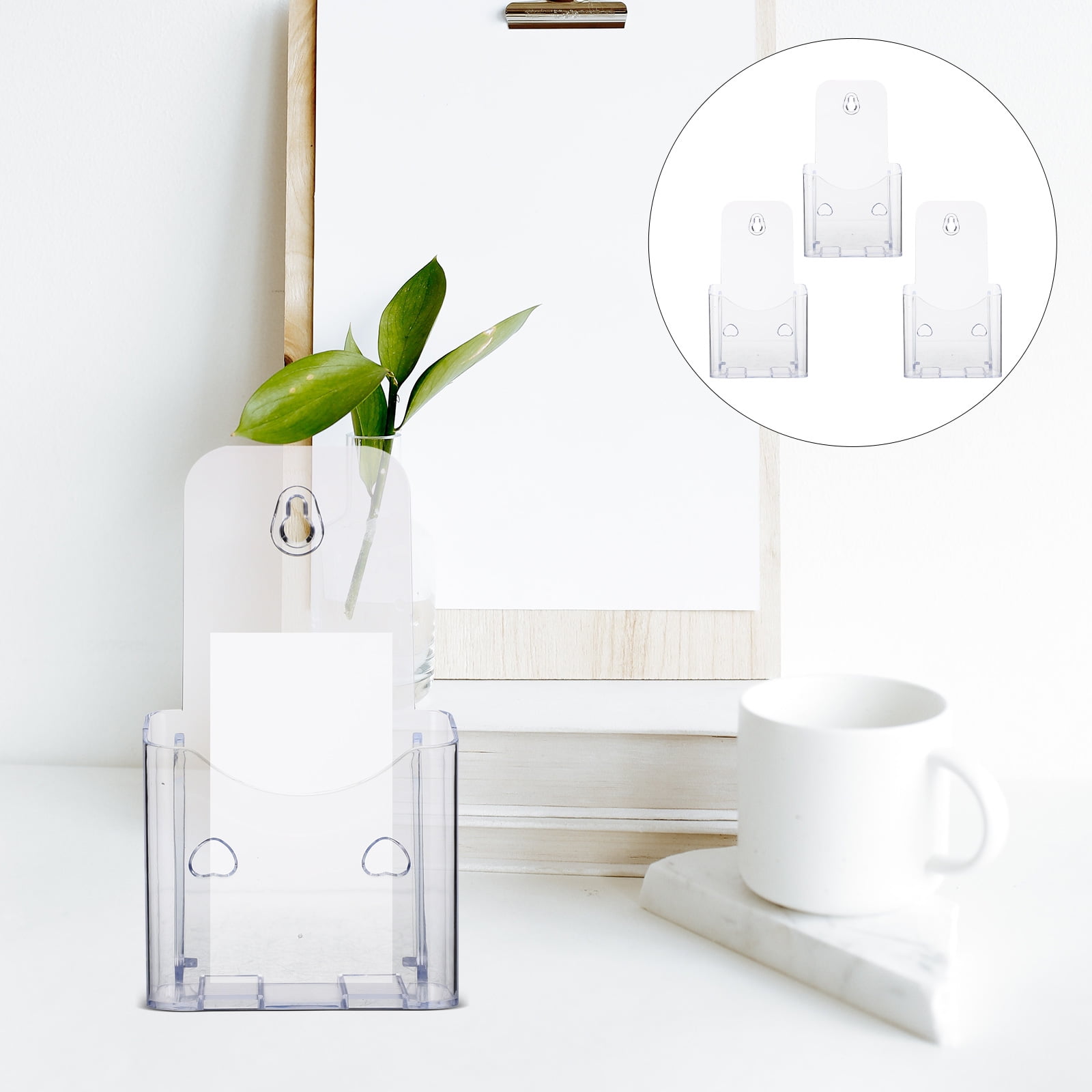Raindrops 3 Pcs Acrylic Display Stand Pamphlet Holder Wall Mounted ...