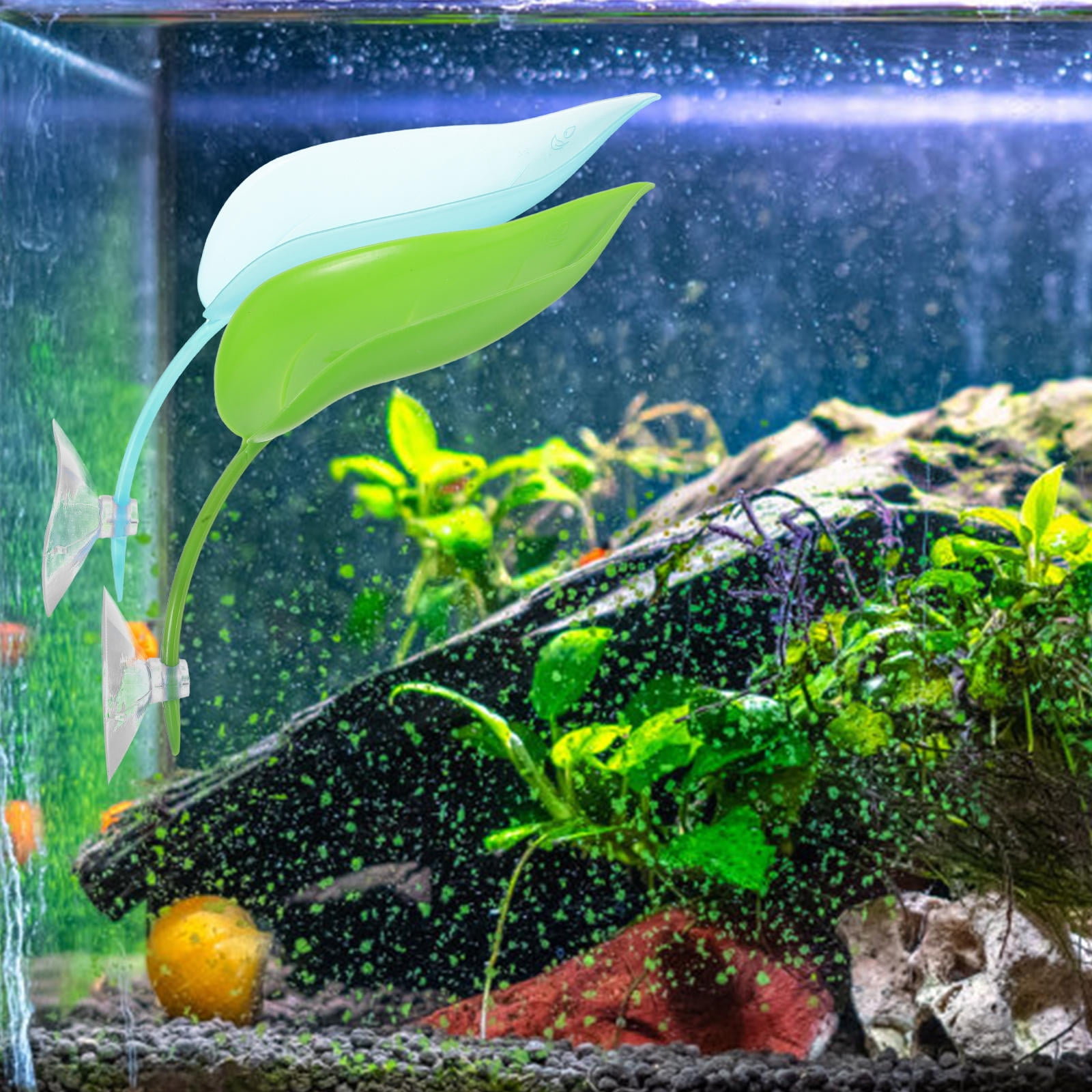 Raindrops 3 Pcs Fish Tank Hiding Decorations Realistic Aquarium Plants ...