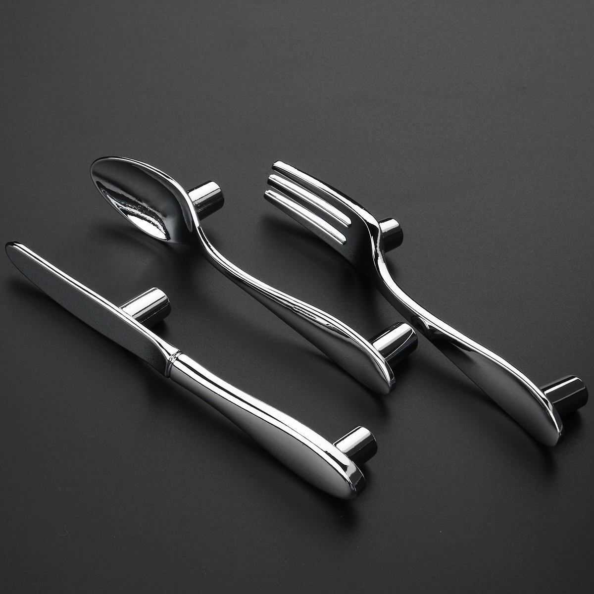 Raindrops Spoon Fork Drawer Pulls Knobs Silver 3pcs - Walmart.com