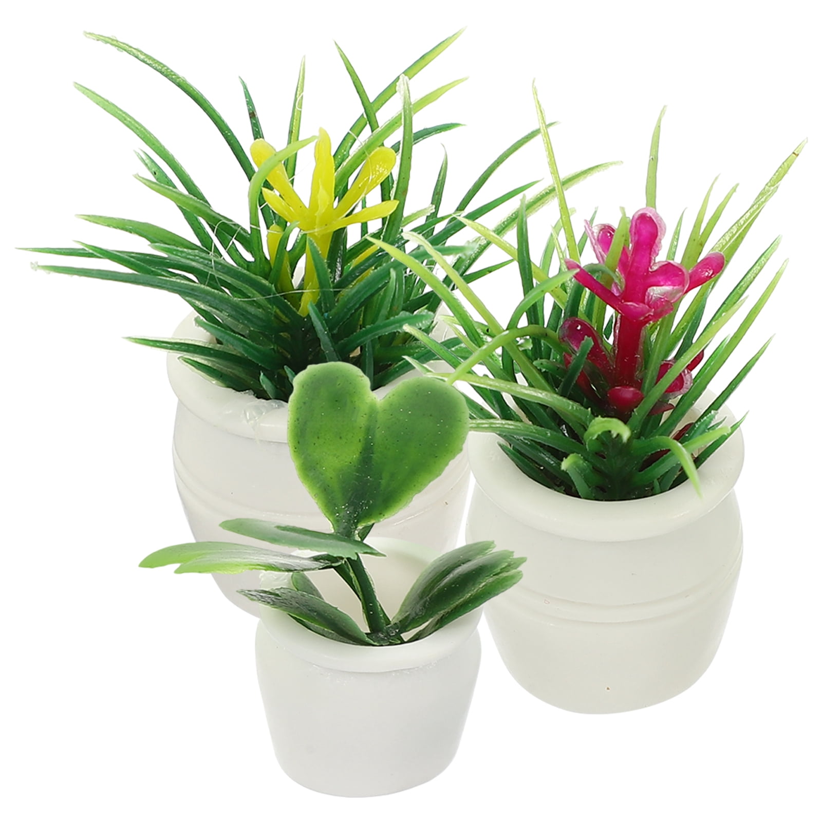 Raindrops 3 Pcs Mini Plant Model Bonsai Little House Faux Outdoor ...